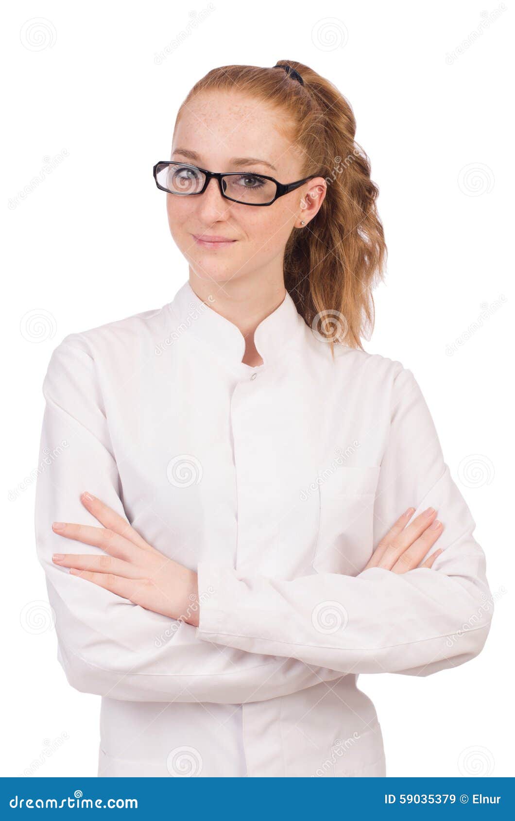 Pretty Female Doctor Isolated on White Stock Image - Image of practice ...