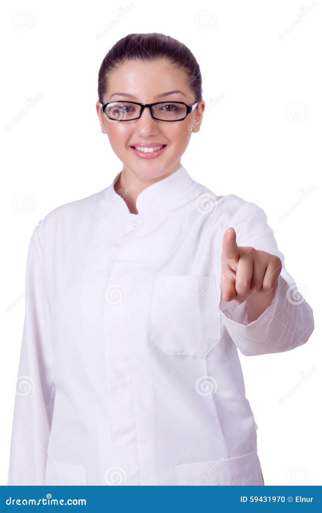 Pretty Female Doctor Isolated on White Stock Photo - Image of girl ...