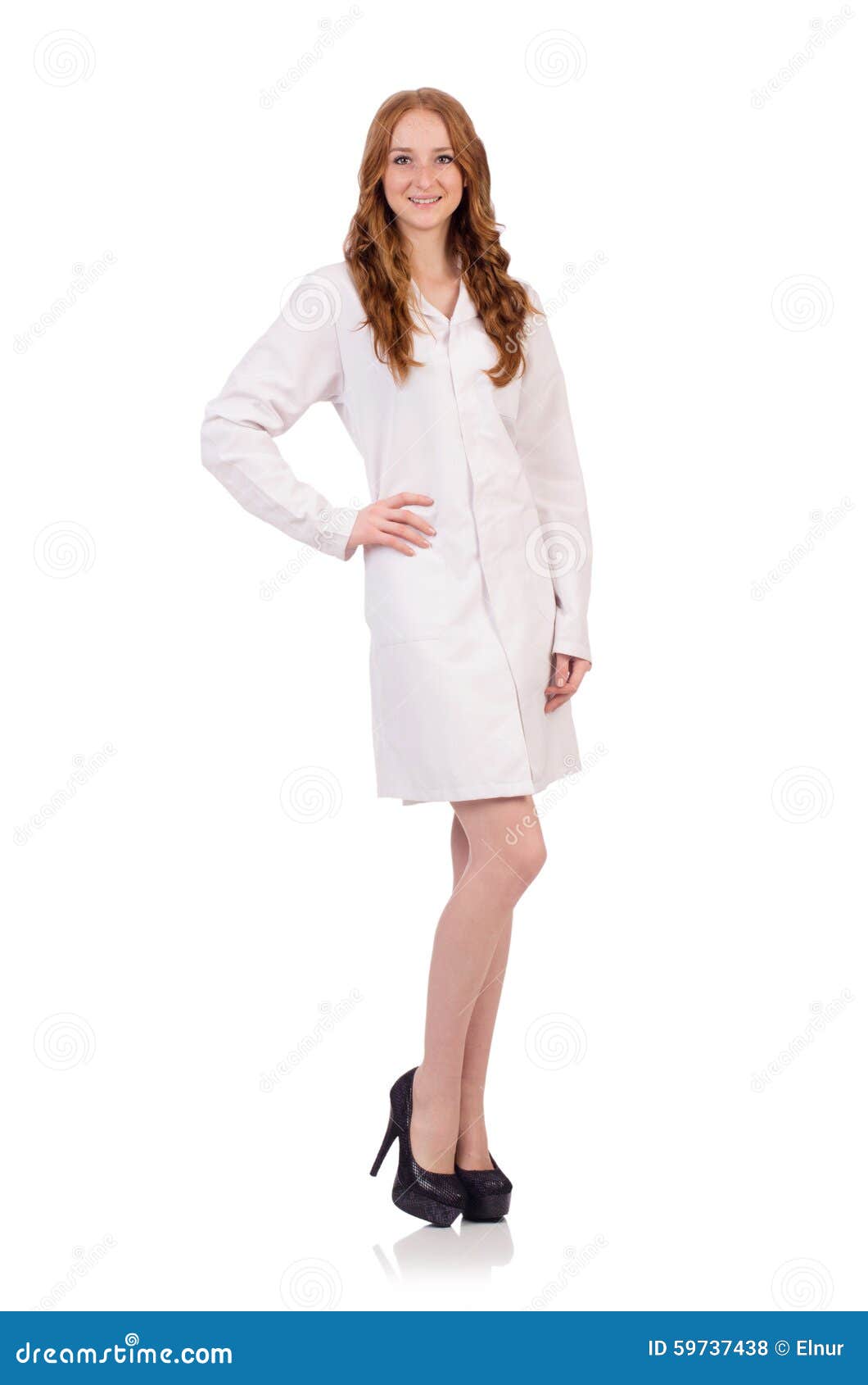 Pretty Female Doctor Isolated on White Stock Photo - Image of medical ...