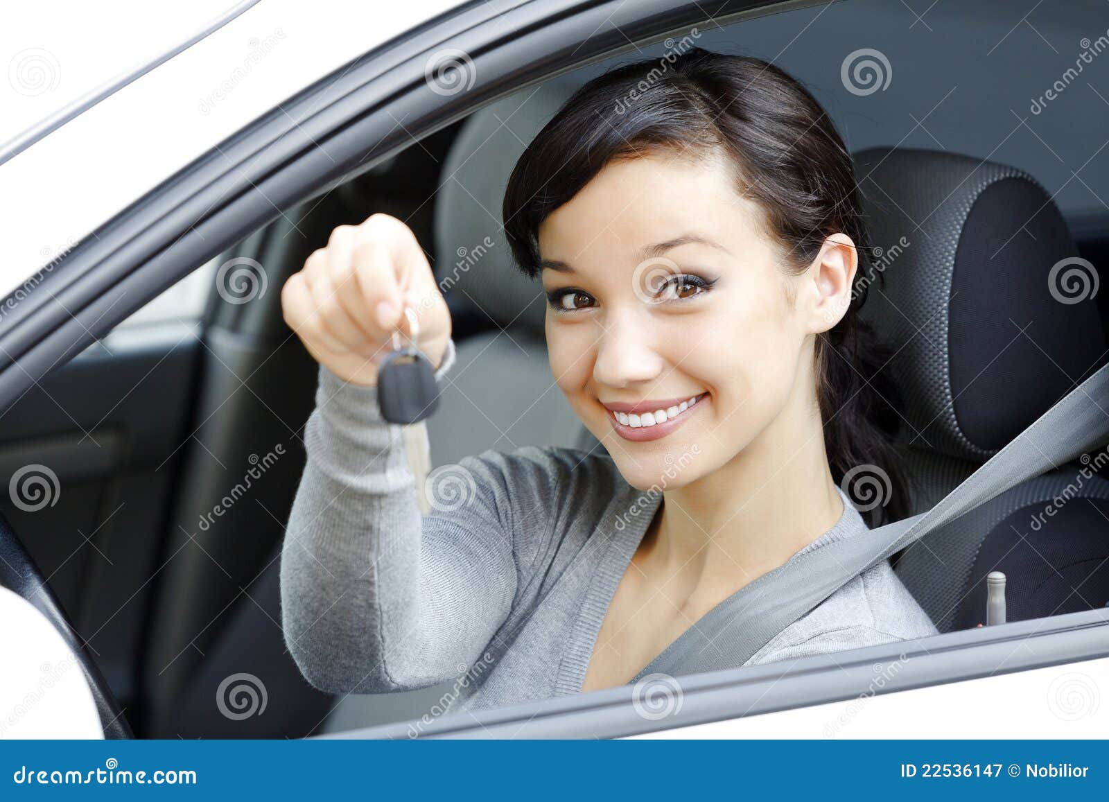 Pretty female driver stock image. Image of happy, automobile - 22536147