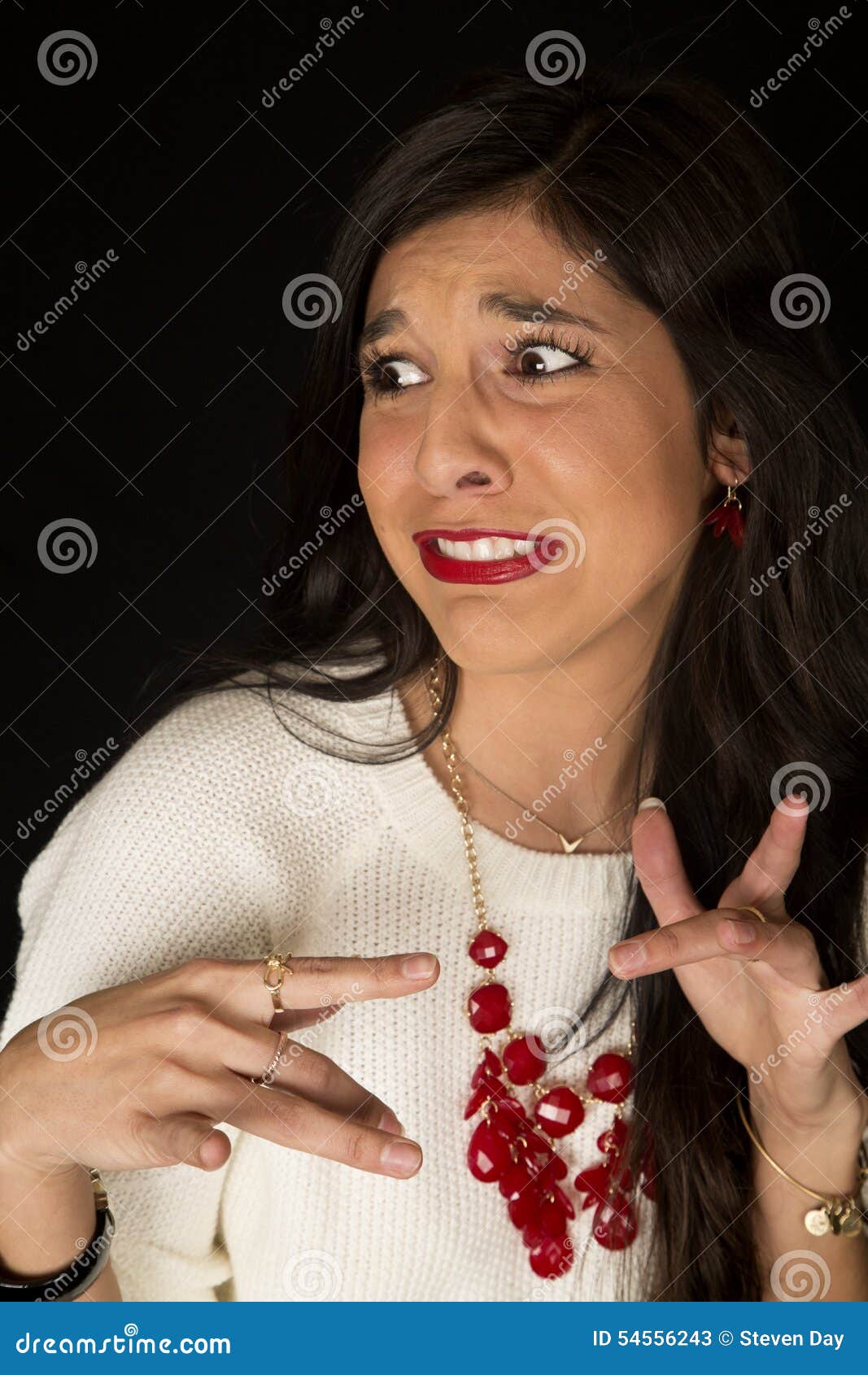 Pretty Female Model with a Scared or Startled Facial Expression Stock ...