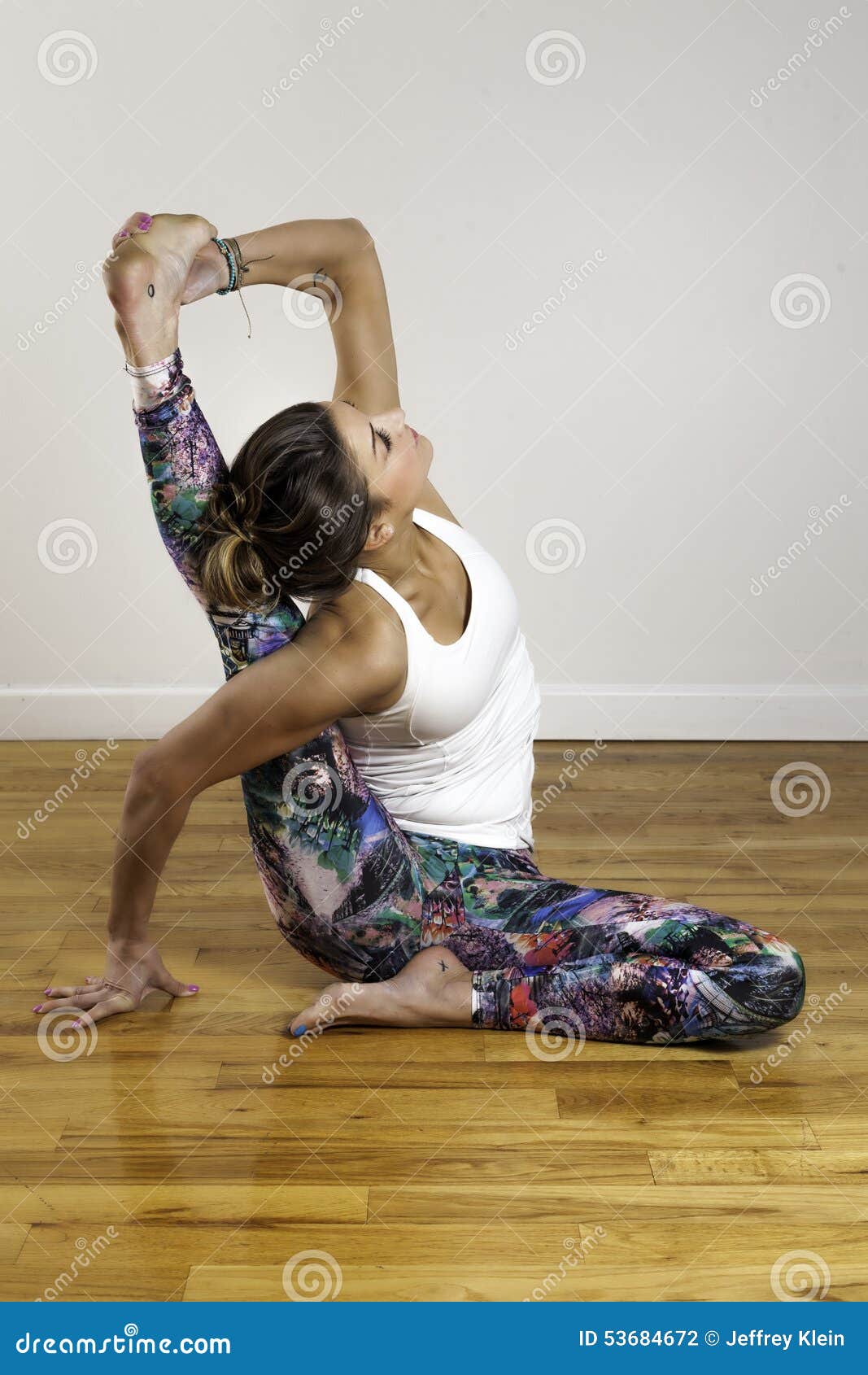 Pretty Female Model Yoga Compass Pose Stock Photo - Image of solitude ...