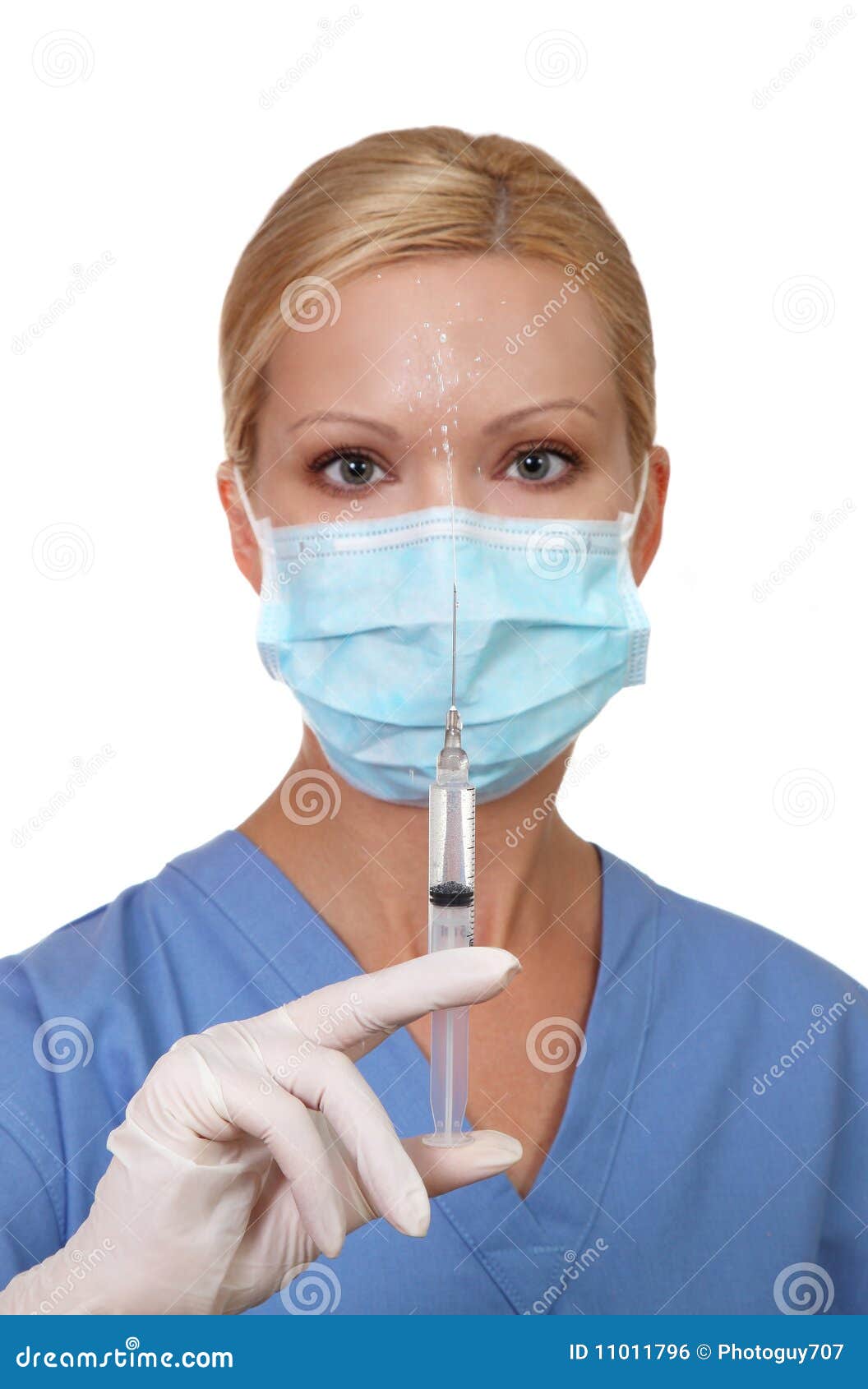 Pretty Female Nurse Preparing Syringe Stock Photo - Image of medicine ...