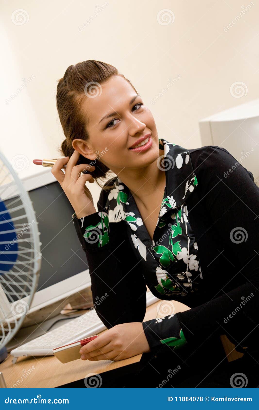 Pretty Female Office Manager at Workplace Stock Photo - Image of ...