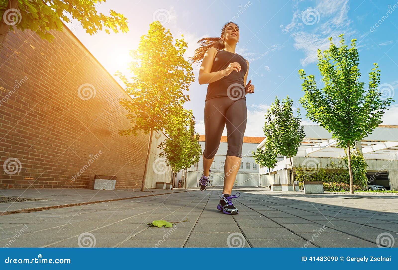 Pretty Female Runner in the Outdoors Stock Photo - Image of healthy ...