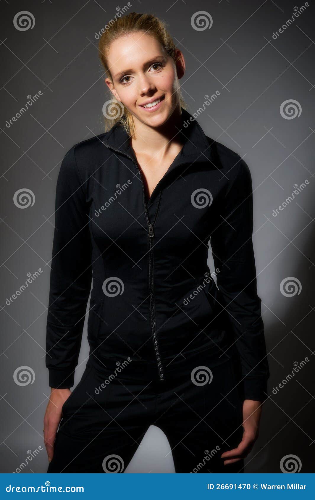 Pretty Female in Trach Suit Stock Photo - Image of fitness, blonde ...