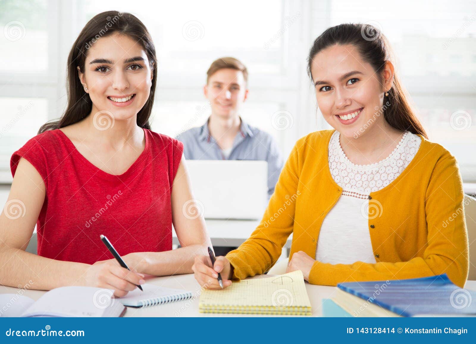 Pretty Female University Students Portrait Stock Photo - Image of ...