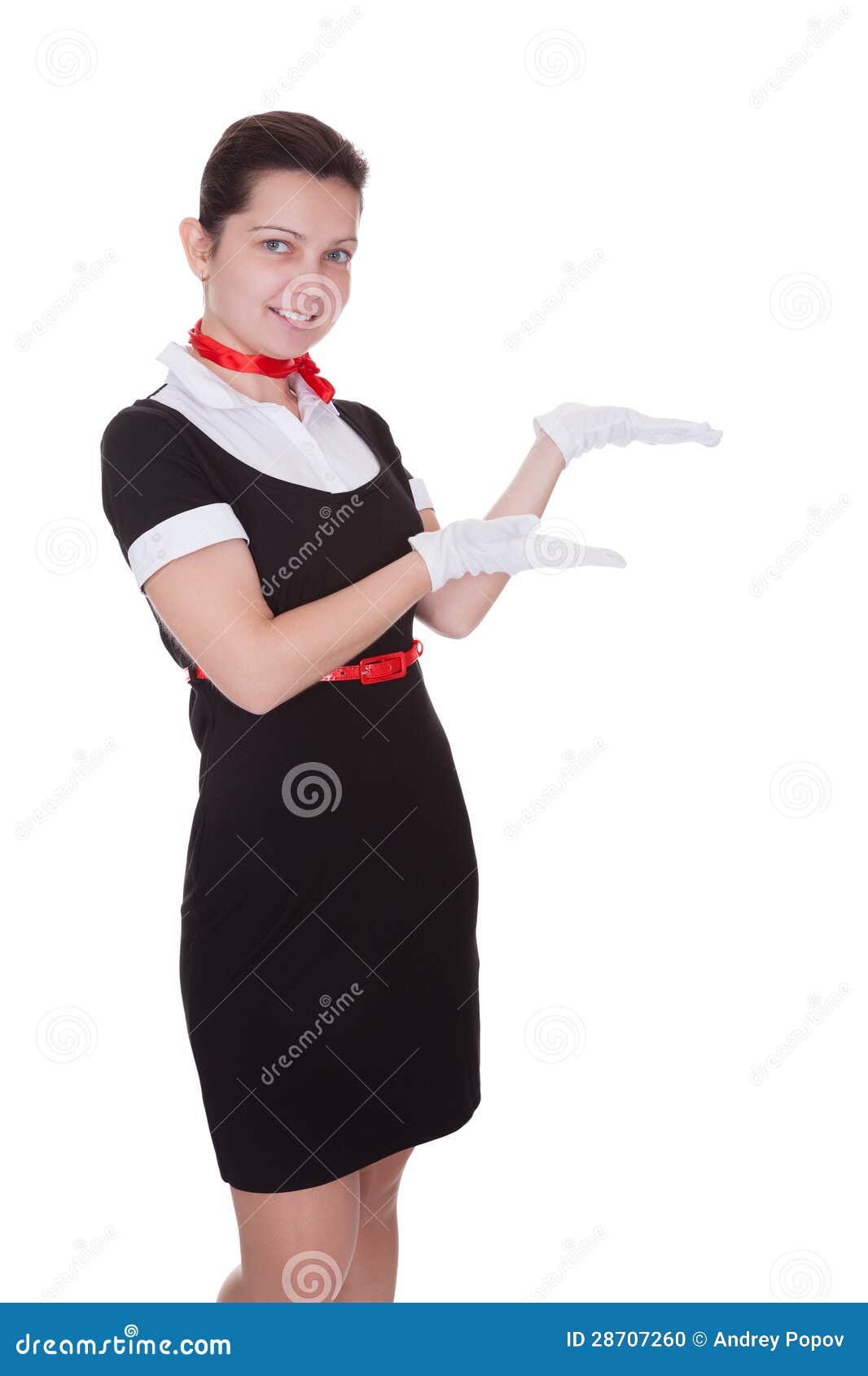 Pretty Flight Attendant or Hostess Stock Photo - Image of cheerful ...