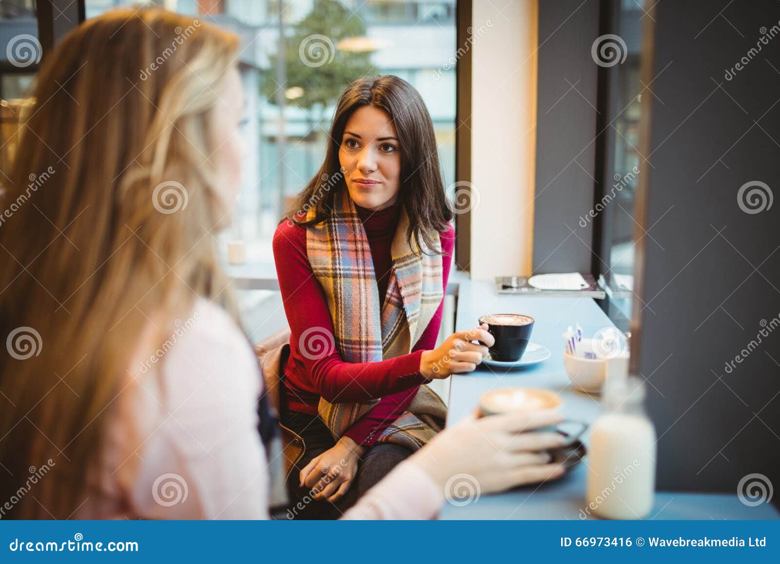 Pretty Friends Chatting Over Coffee Stock Photo - Image of relationship ...