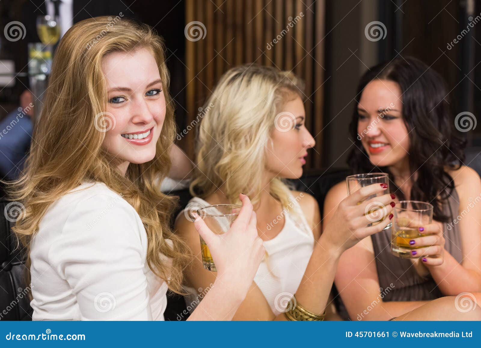 Pretty Friends Having a Drink Together Stock Image - Image of weekend ...