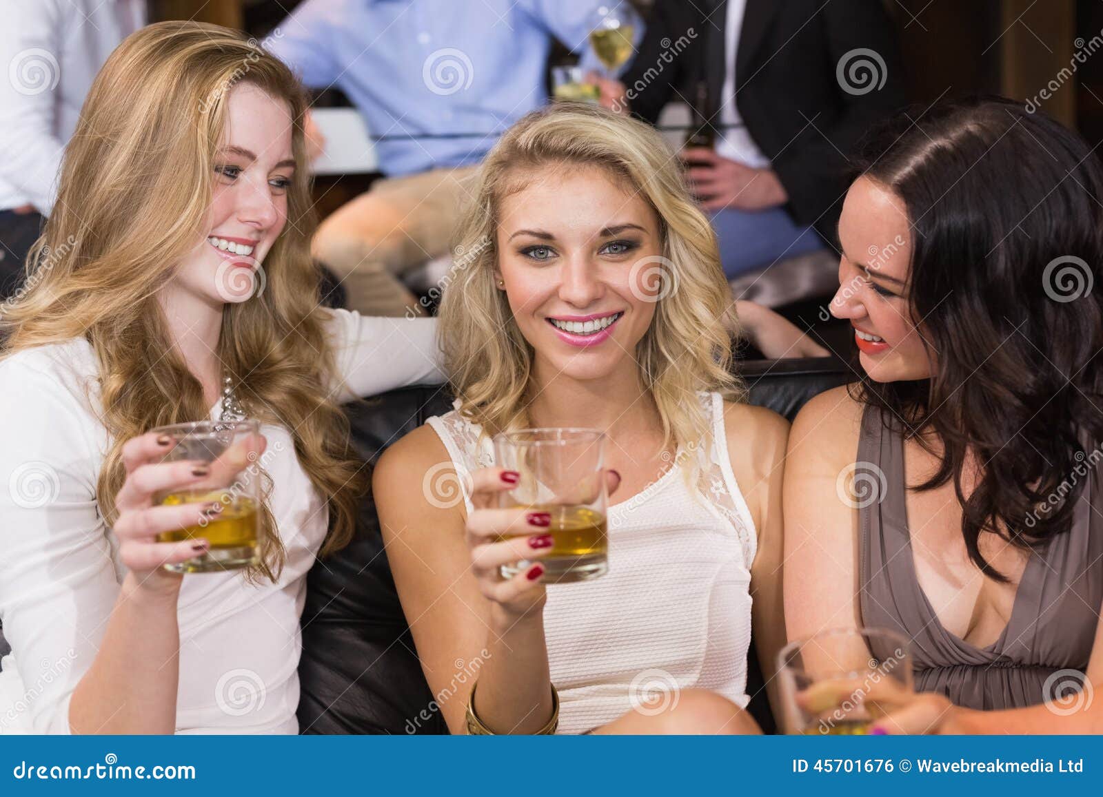 Pretty Friends Having a Drink Together Stock Photo - Image of ...