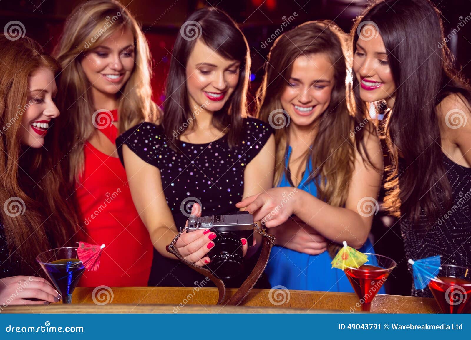 Pretty Friends Looking at Camera Together Stock Image - Image of ...