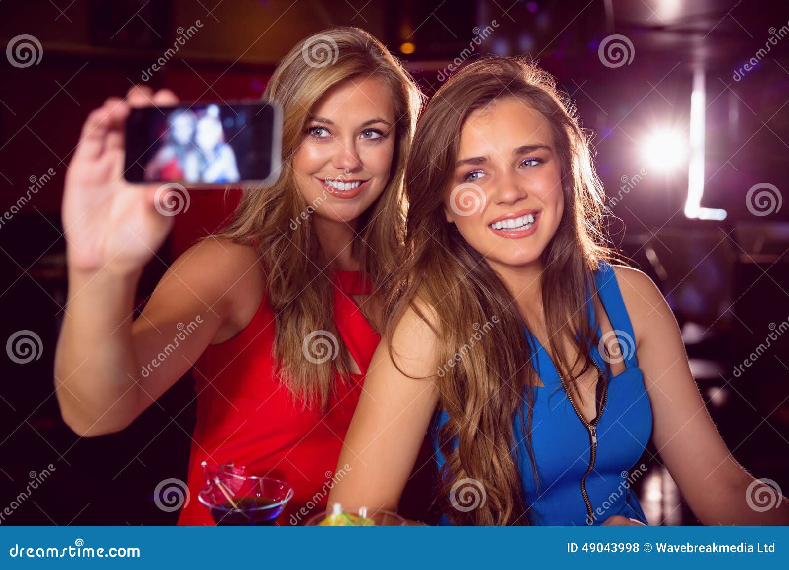 Pretty Friends Taking a Selfie Stock Photo - Image of happ, beautiful ...