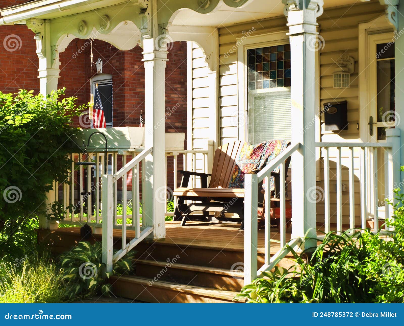 Pretty front porch stock photo. Image of lifestyles - 248785372