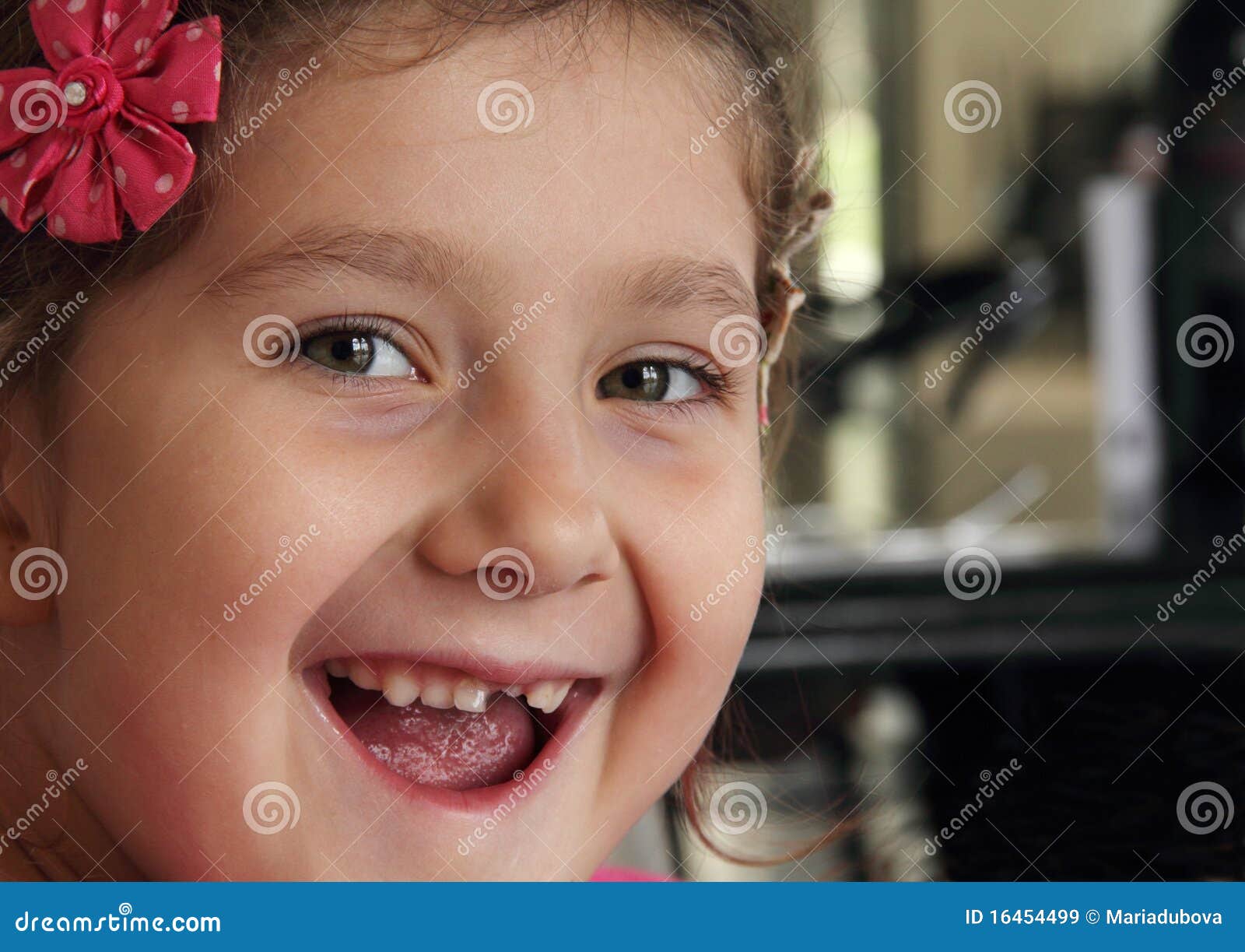 Pretty Funny Toothless Girl Stock Image - Image of child, cafe: 16454499