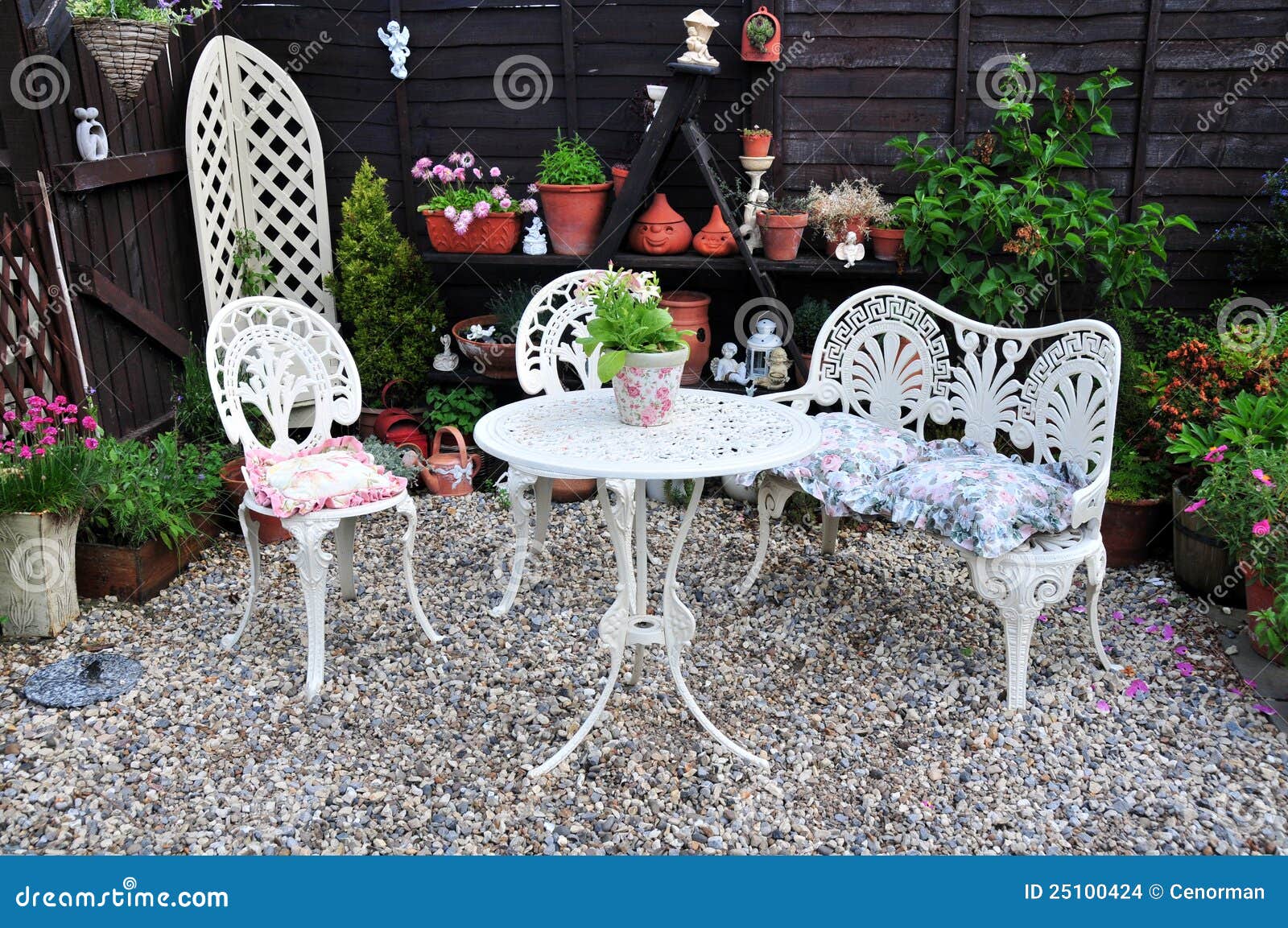 Pretty garden area stock photo. Image of ladder, pretty - 25100424