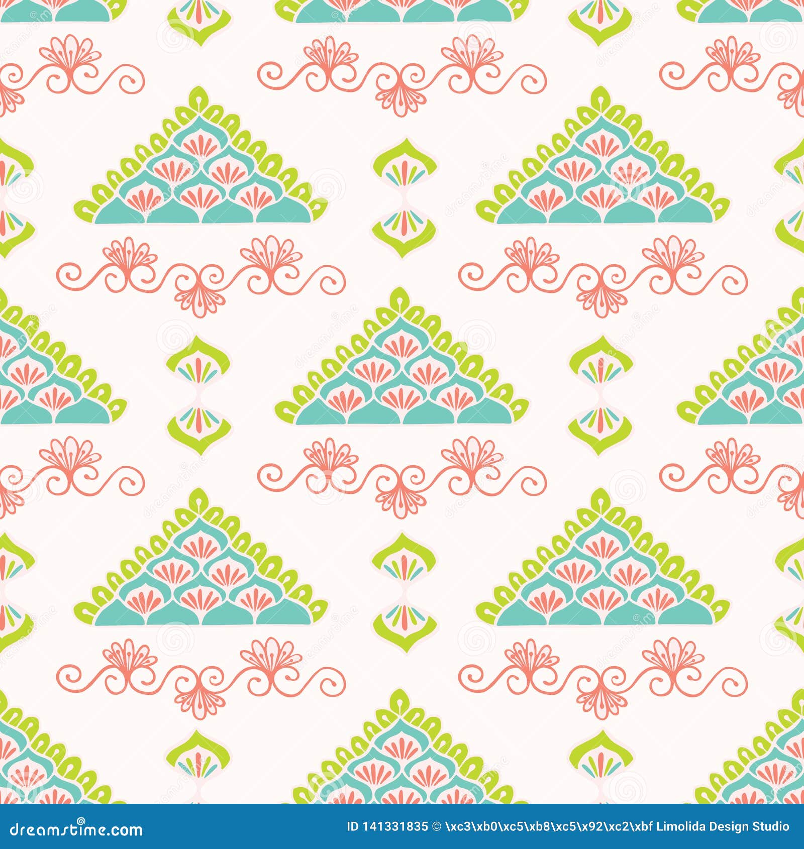 Pretty Geometric Lacy Triangle Pattern. Seamless Repeating. Hand Drawn ...