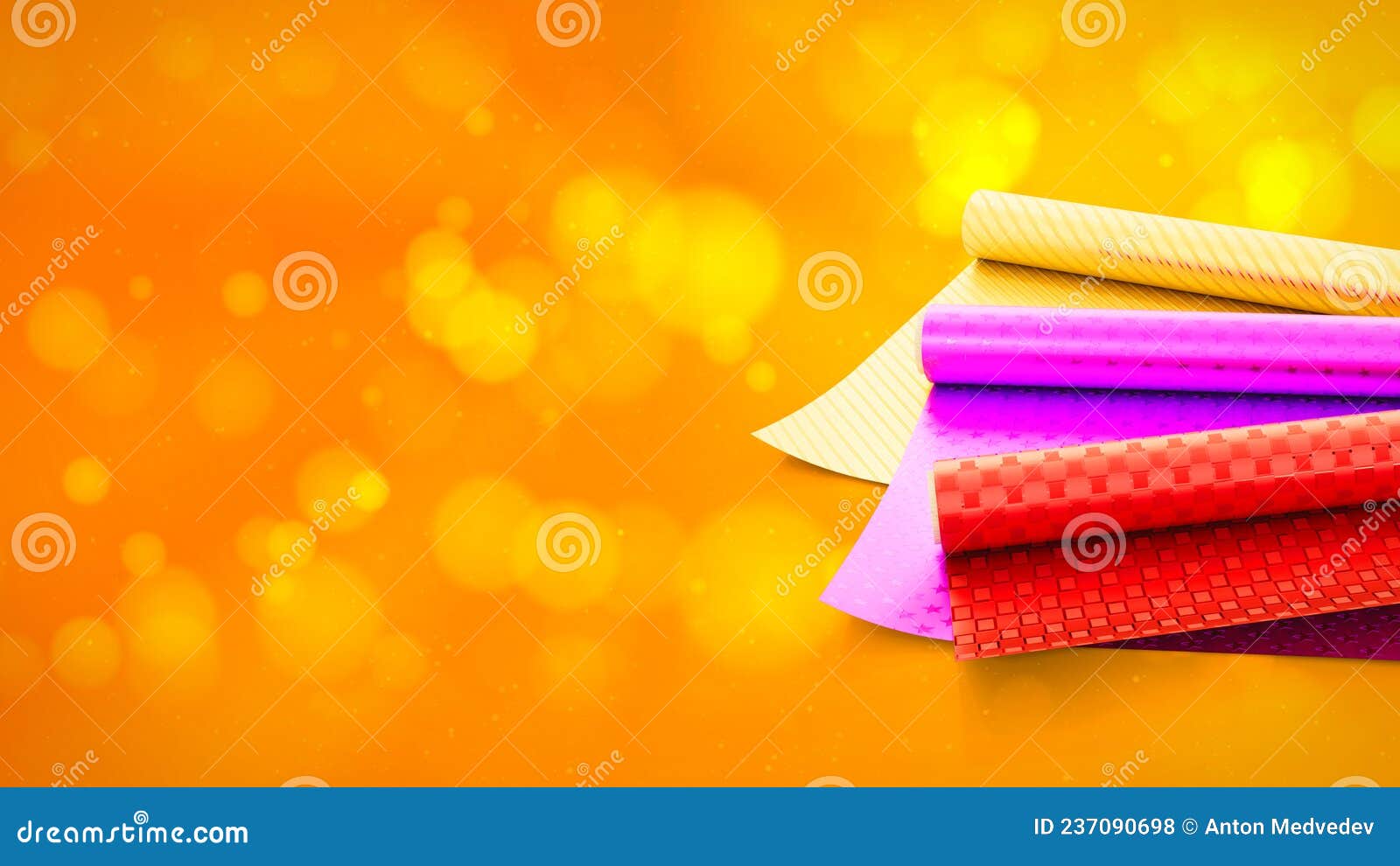 Pretty Gift Wrapping on Colorful Bg - Abstract 3D Rendering Stock ...