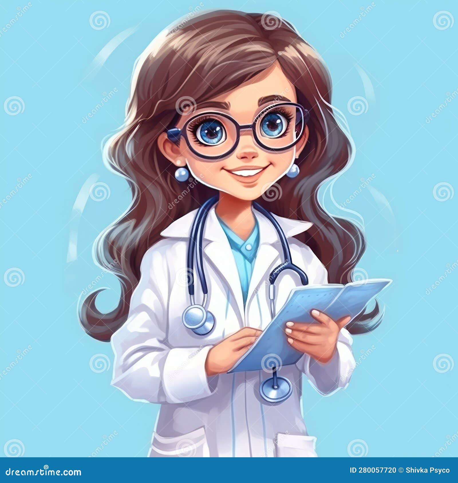A Pretty Girl As Docter in Hospital Generative AI Stock Illustration ...