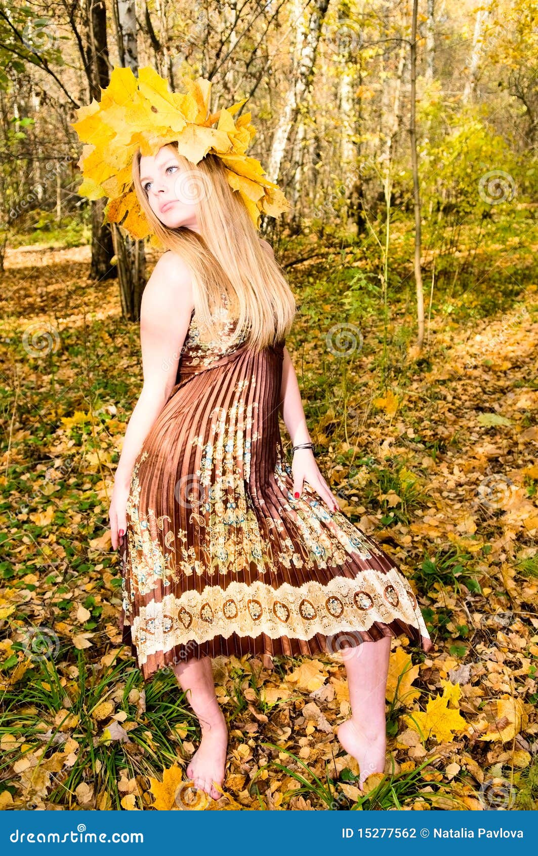 Pretty girl in autumn park stock photo. Image of maple - 15277562