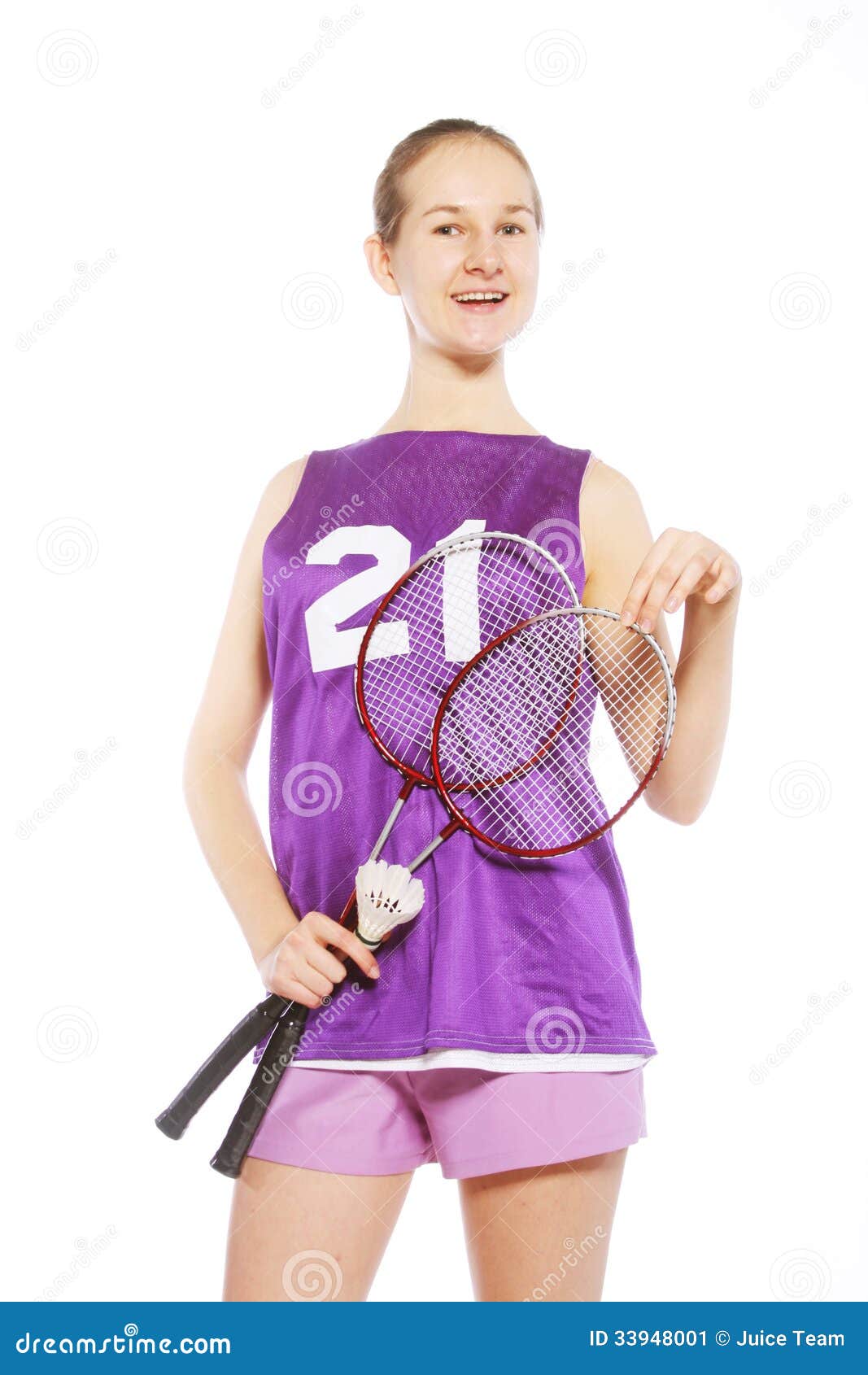 Pretty Girl with a Badminton Racket Stock Image - Image of hand, posing ...