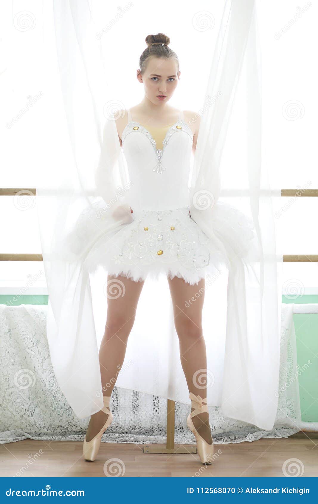 Pretty Girl Ballet Dancer Practicing Stock Photo - Image of female ...