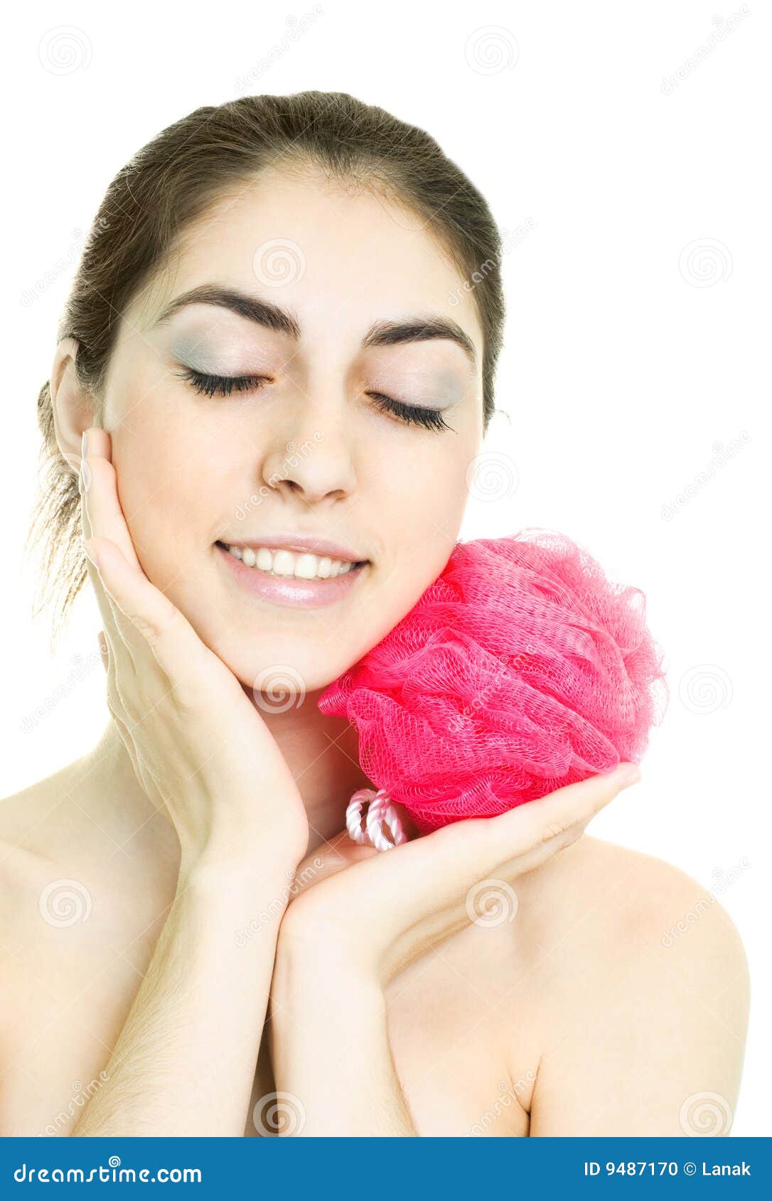 Pretty girl with a bast stock photo. Image of house, eyes - 9487170