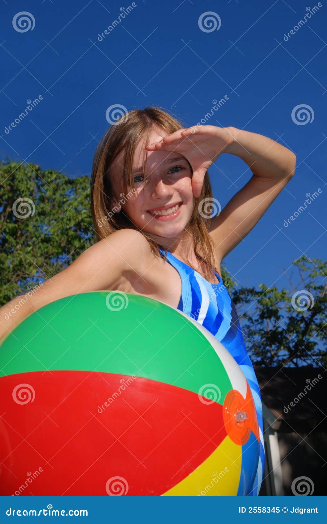 Pretty Girl With Beachball Royalty-Free Stock Photography ...