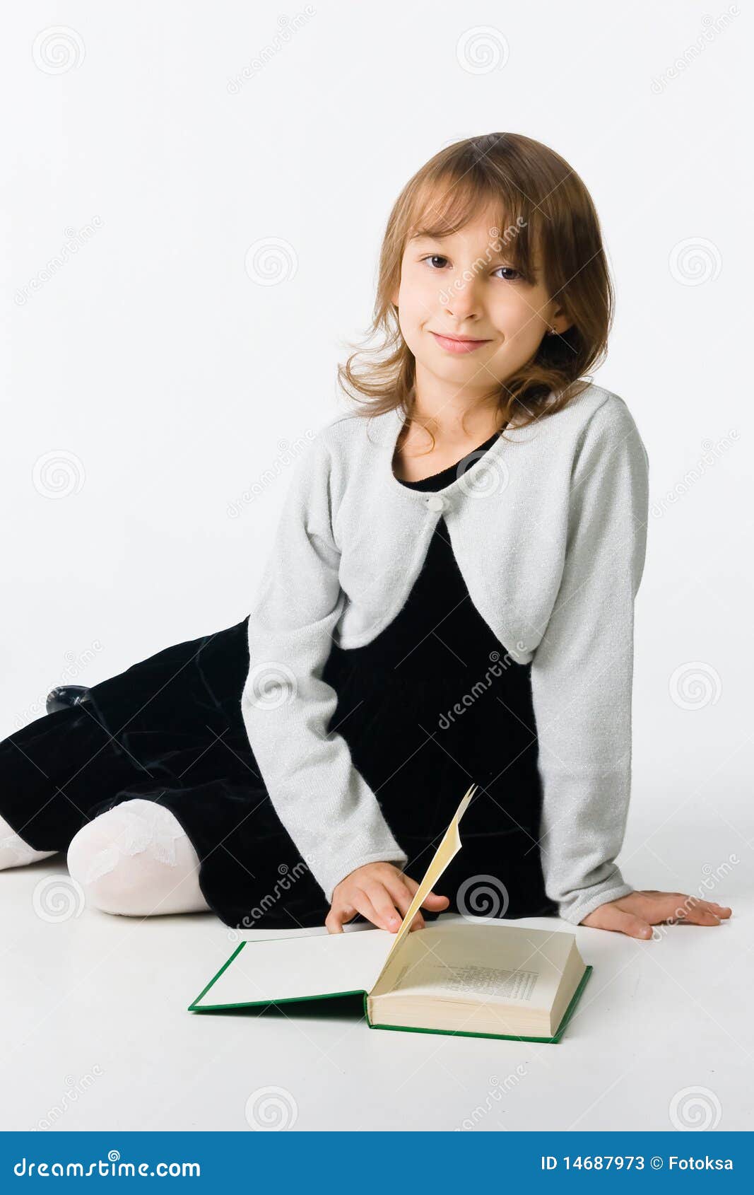 Pretty girl with book stock image. Image of pupil, emotions - 14687973