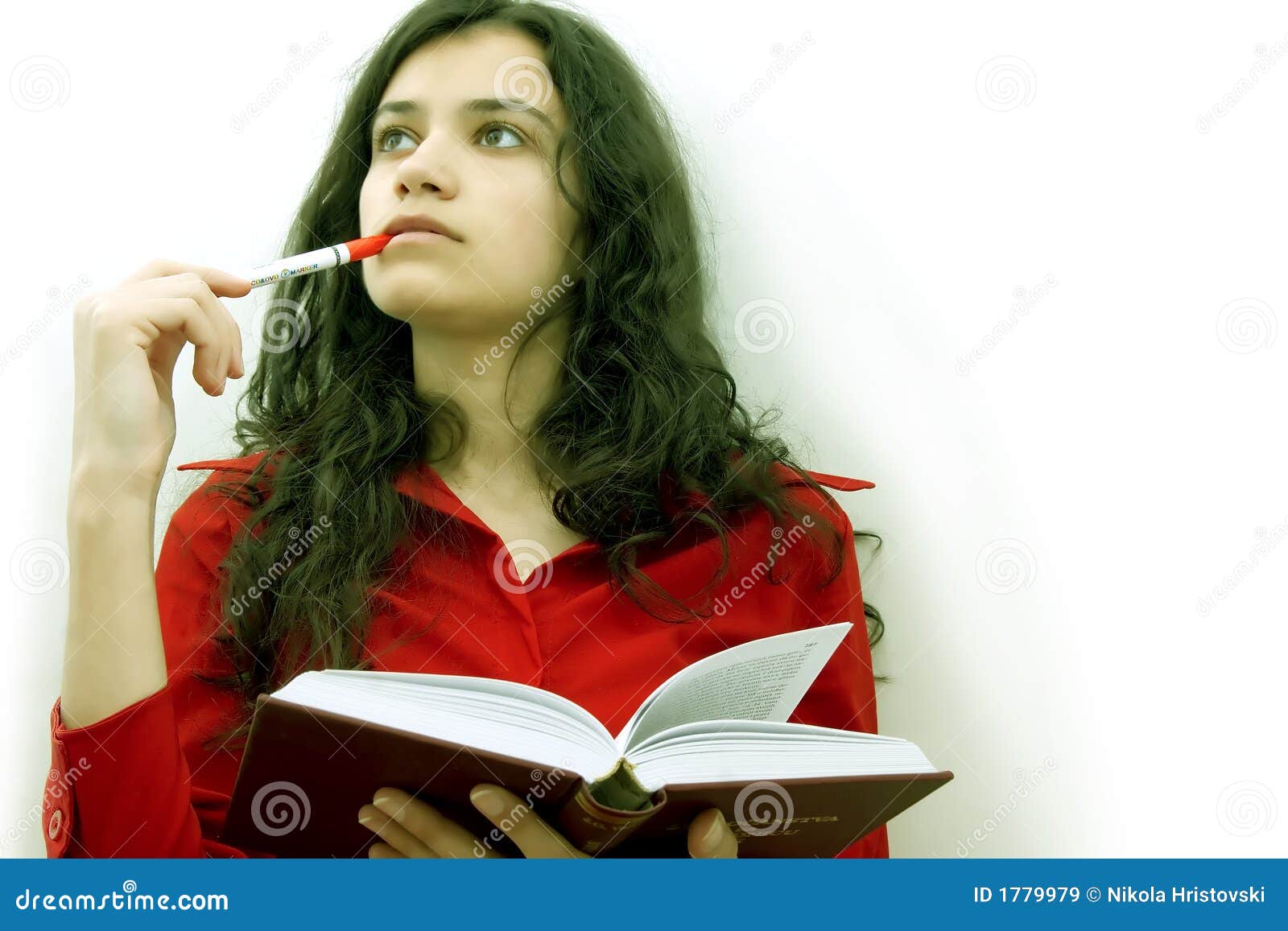 Pretty girl with book stock image. Image of cute, face - 1779979