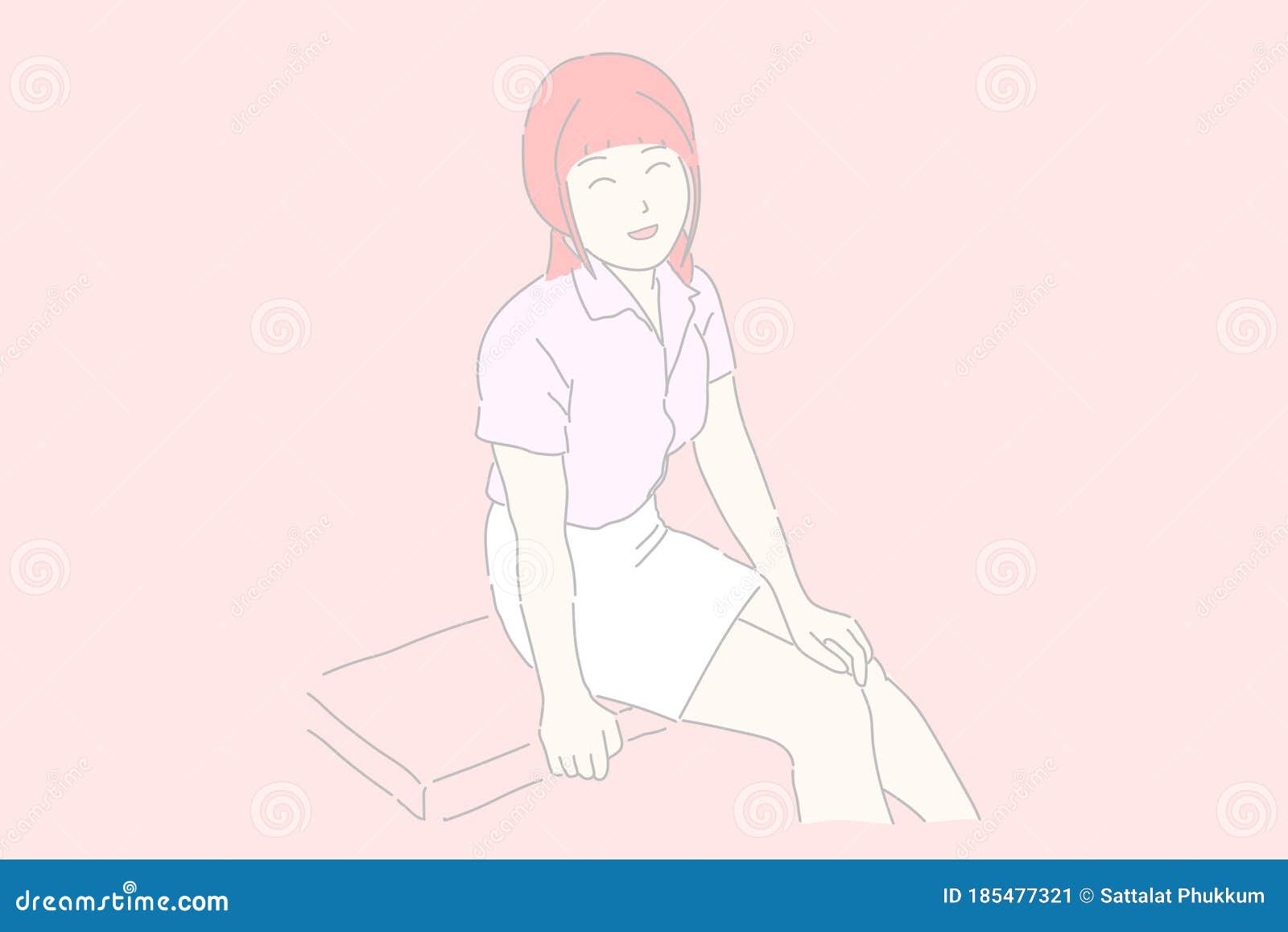 Pretty Girl Cheerful and Poses Vector Stock Vector - Illustration of ...