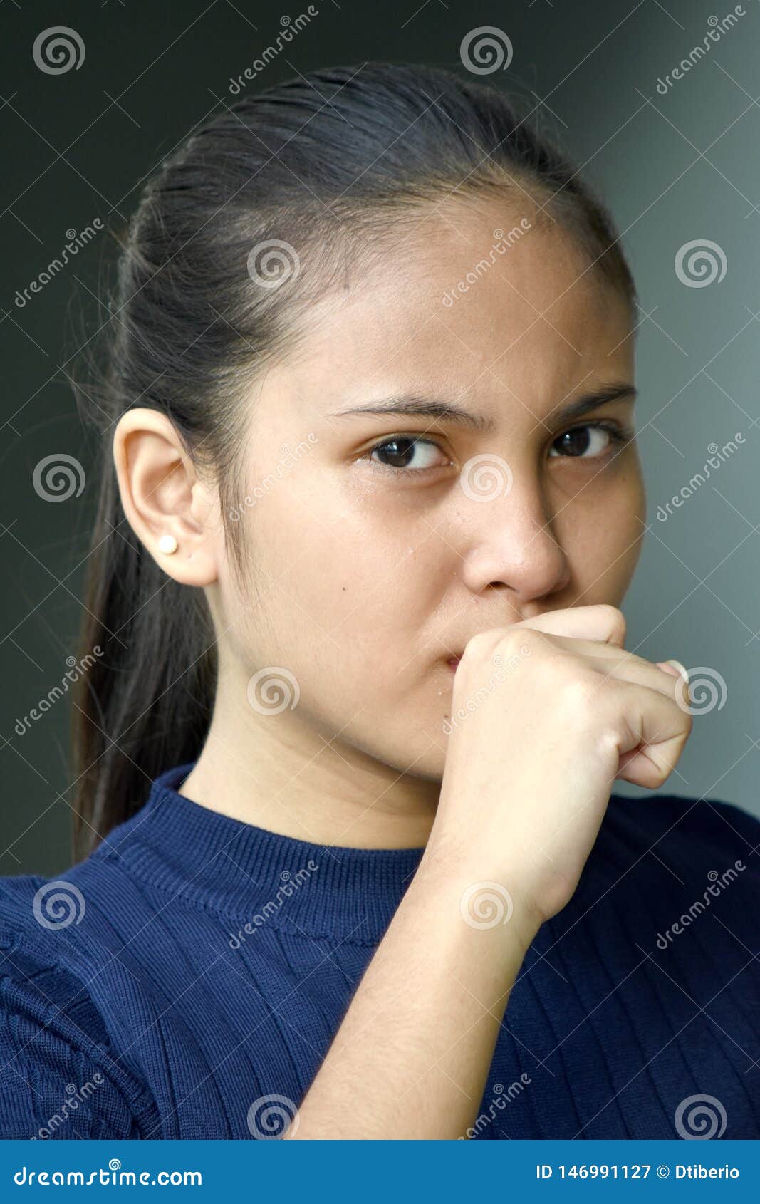 A Pretty Girl Coughing stock image. Image of youth, ailment - 146991127