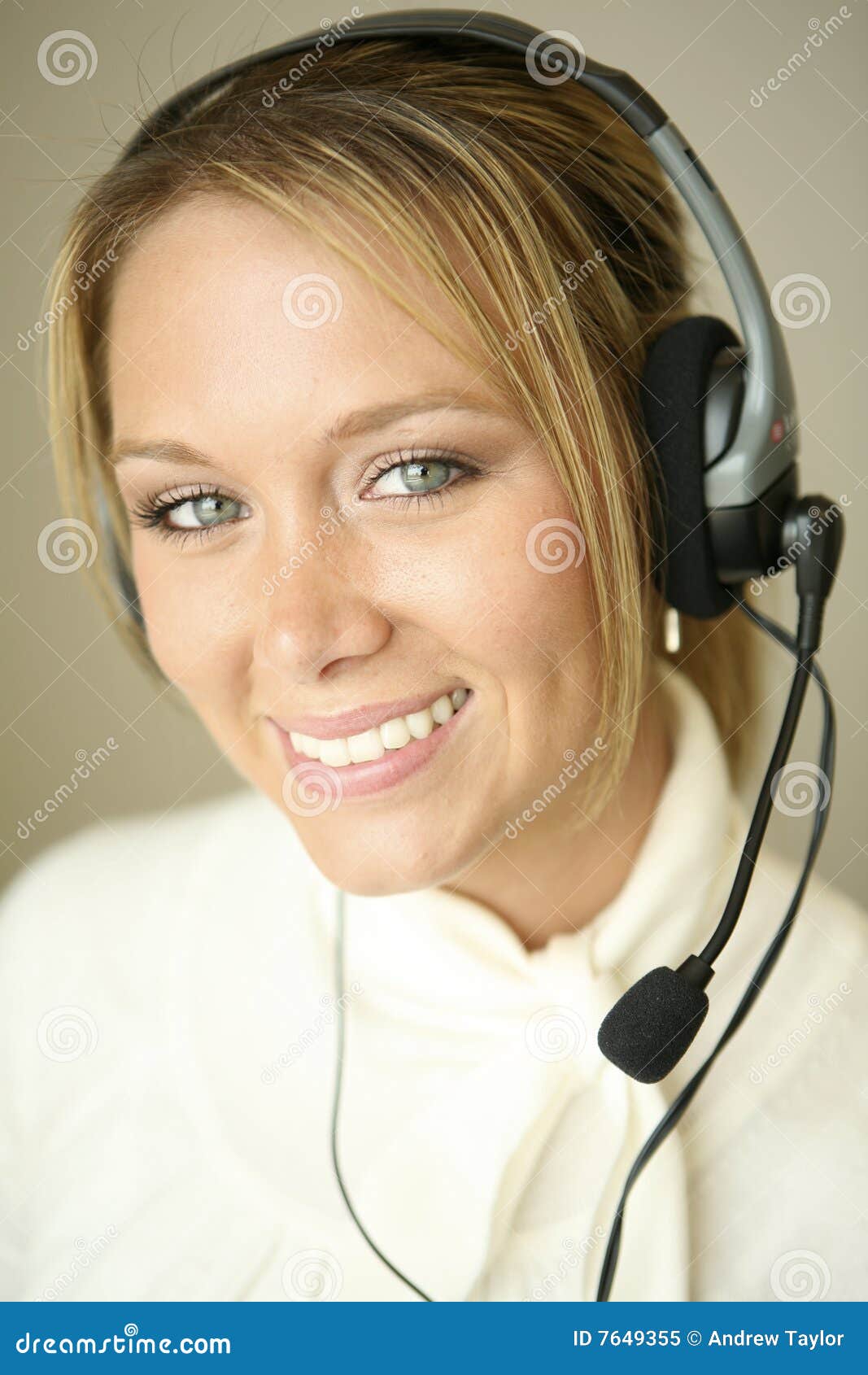 Pretty Girl Customer Service Representative Stock Image - Image of work ...