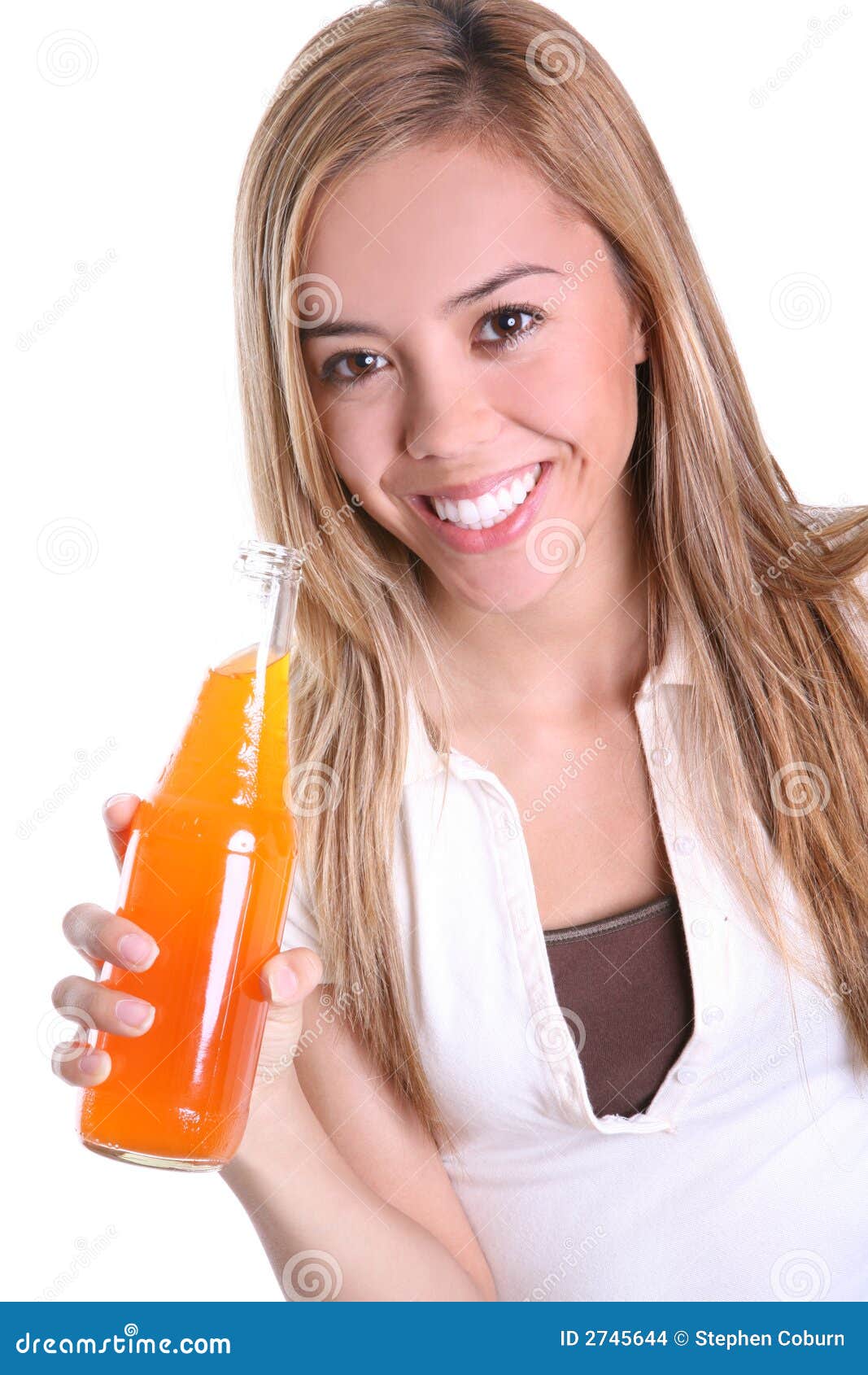 Pretty Girl Drinking stock photo. Image of female, happy - 2745644