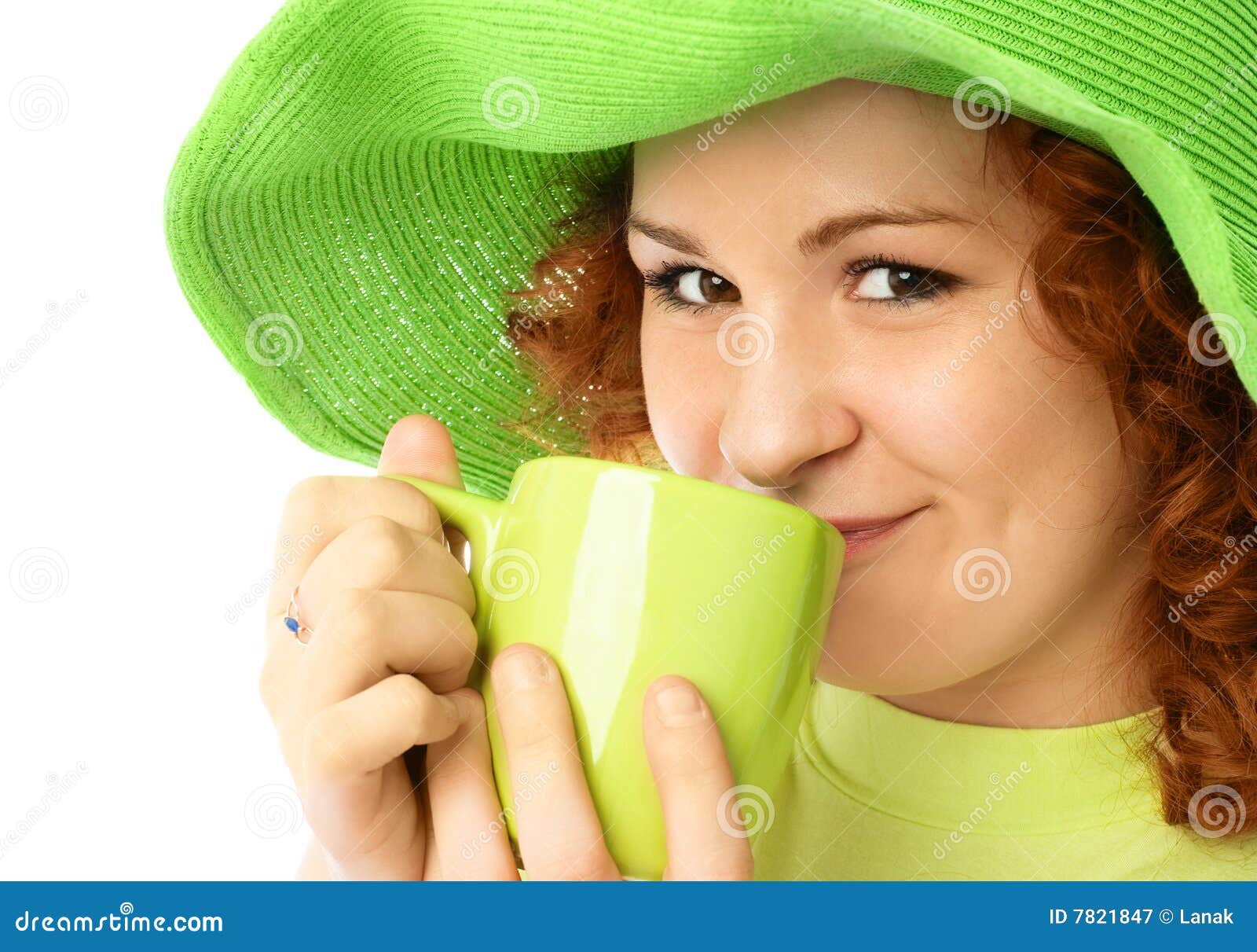 Pretty girl drinking tea stock image. Image of pleasure - 7821847