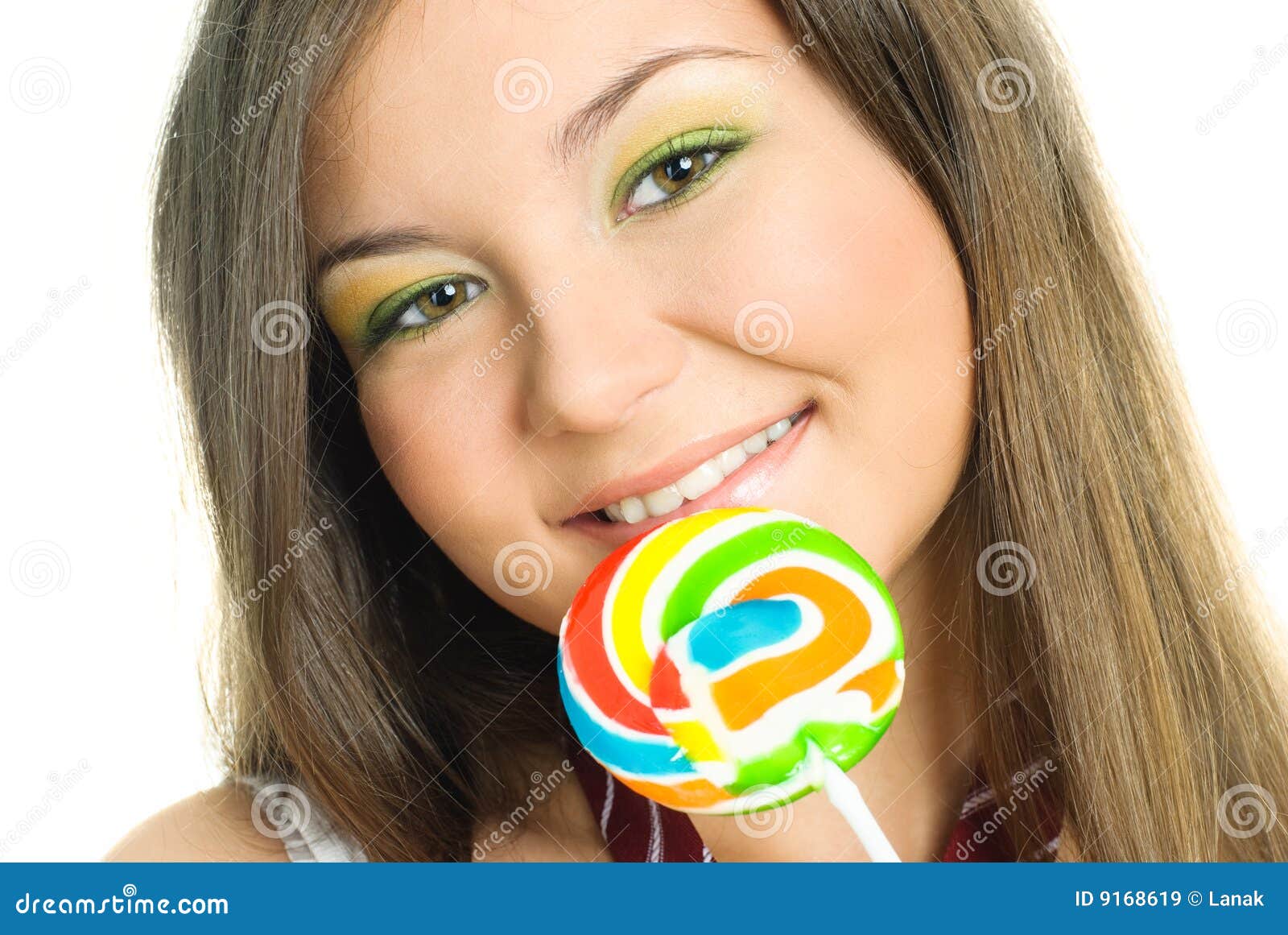 Pretty girl eating a candy stock image. Image of carefree - 9168619