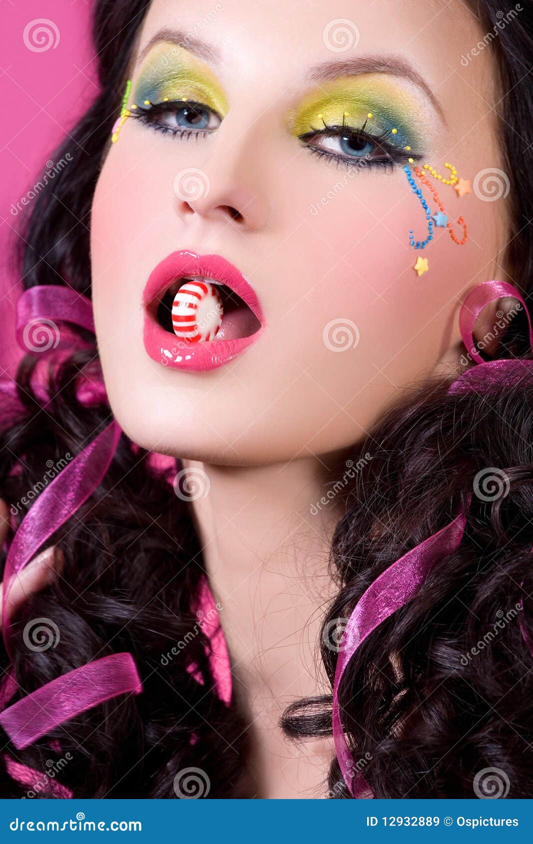 Pretty girl eating sweets stock image. Image of candy - 12932889