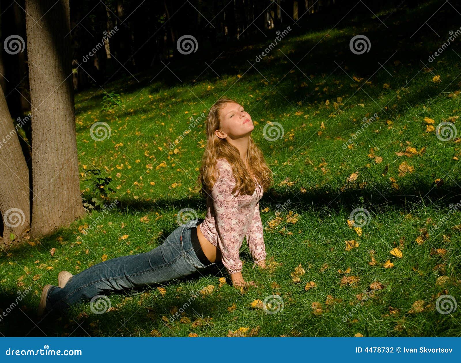 Pretty Girl On The Grass Picture. Image: 4478732