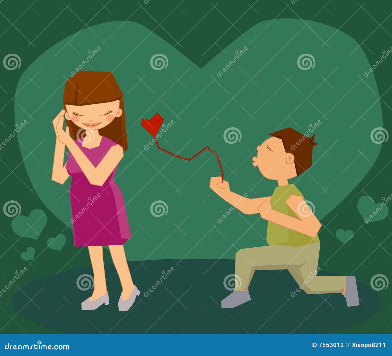 Admirer Or Adorer Giving Beautiful Bouquet Vector Illustration ...