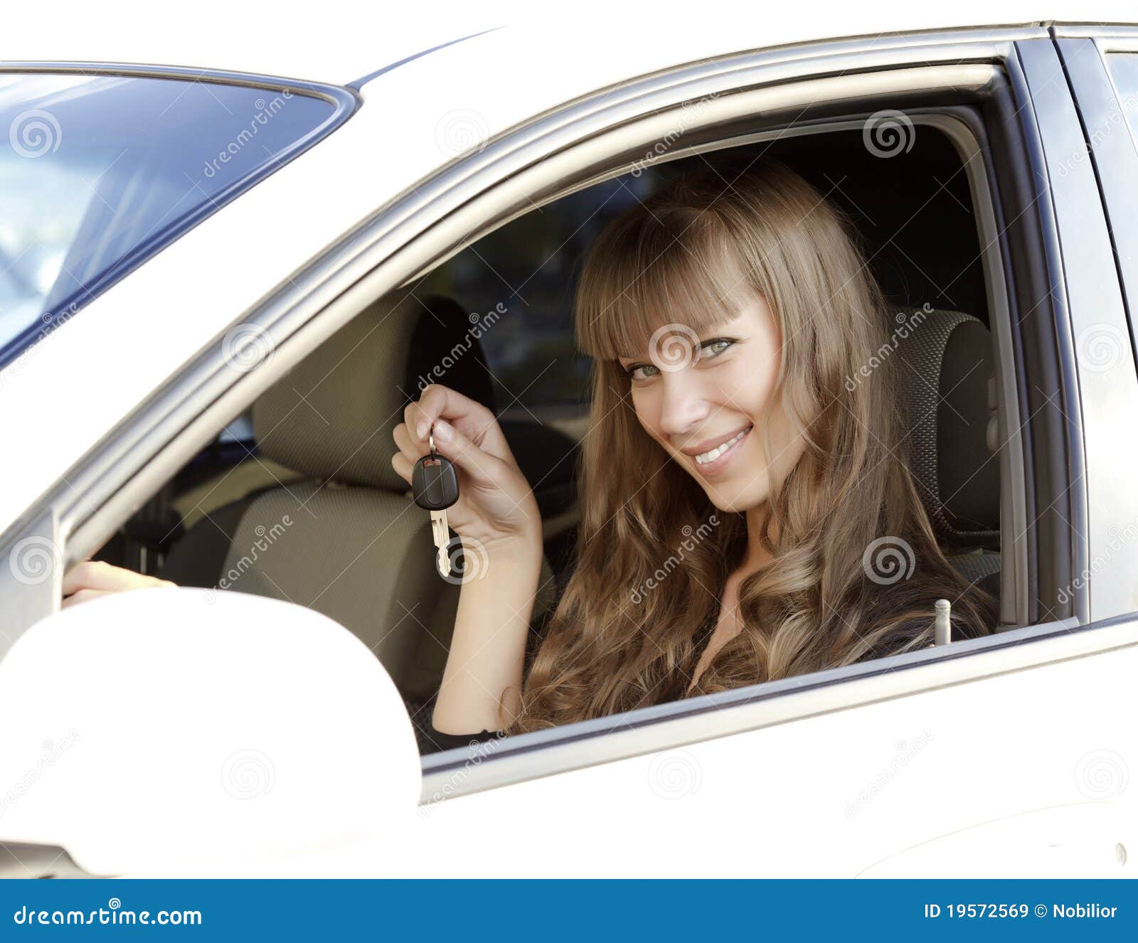 Pretty Girl Holding Car Key Stock Image - Image of excited, girl: 19572569