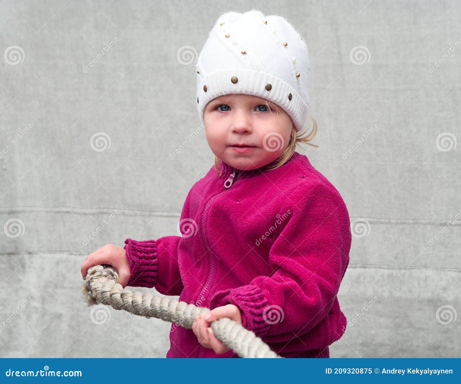 Pretty Girl Holding a Rope in Hands Stock Image - Image of face ...