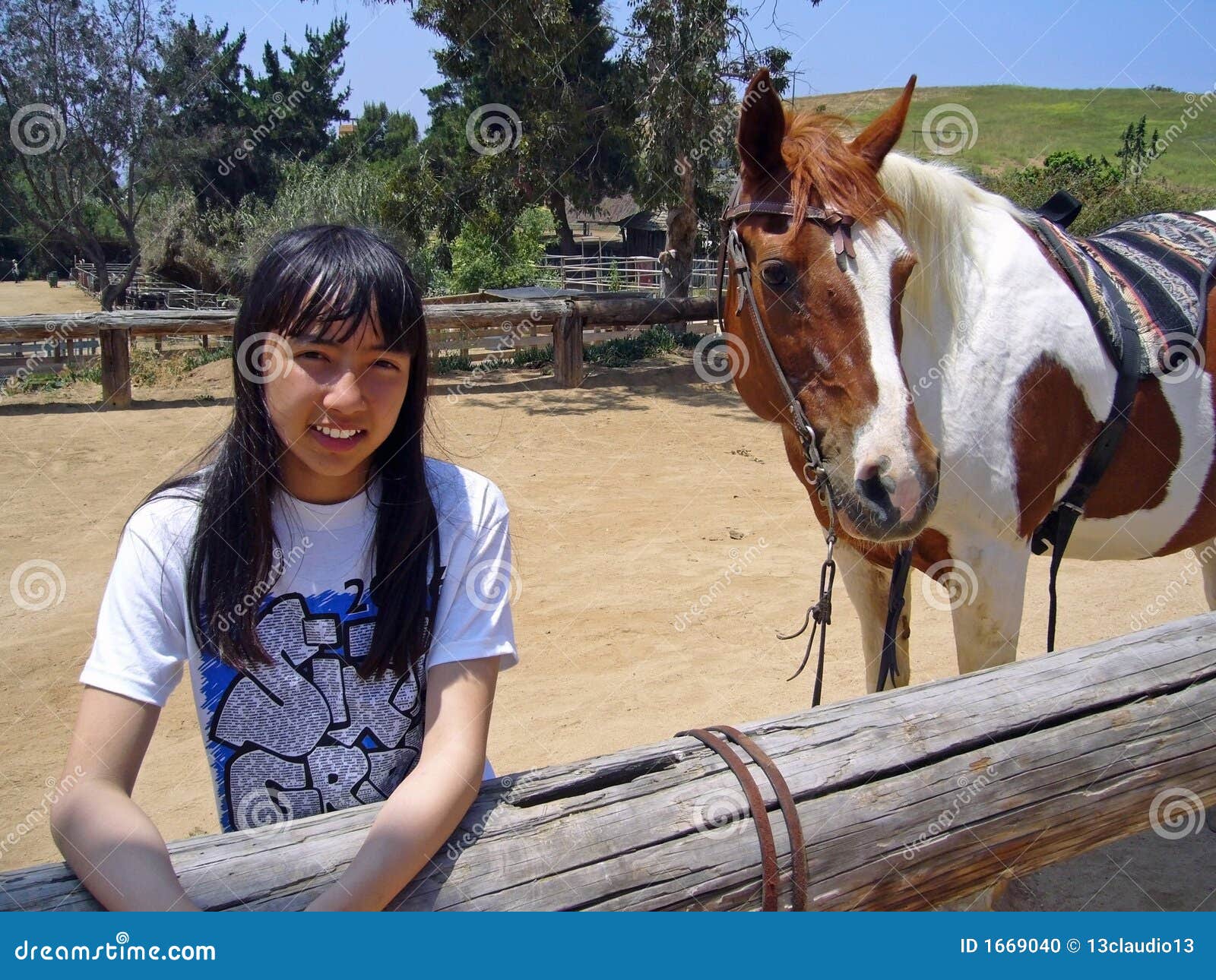 Pretty Girl with Horse 2 stock photo. Image of attractive - 1669040