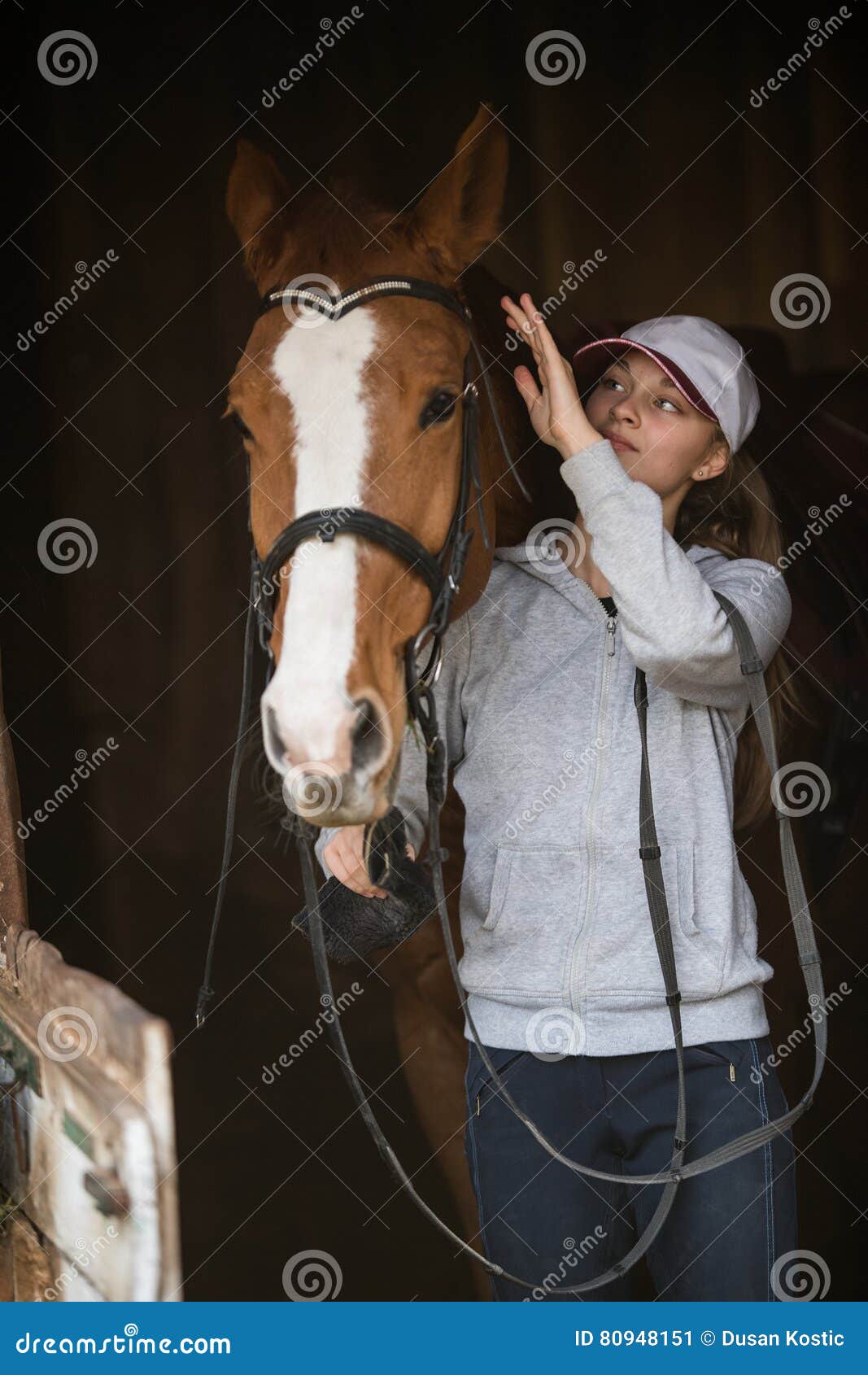 Pretty girl with horse stock image. Image of person, woman - 80948151