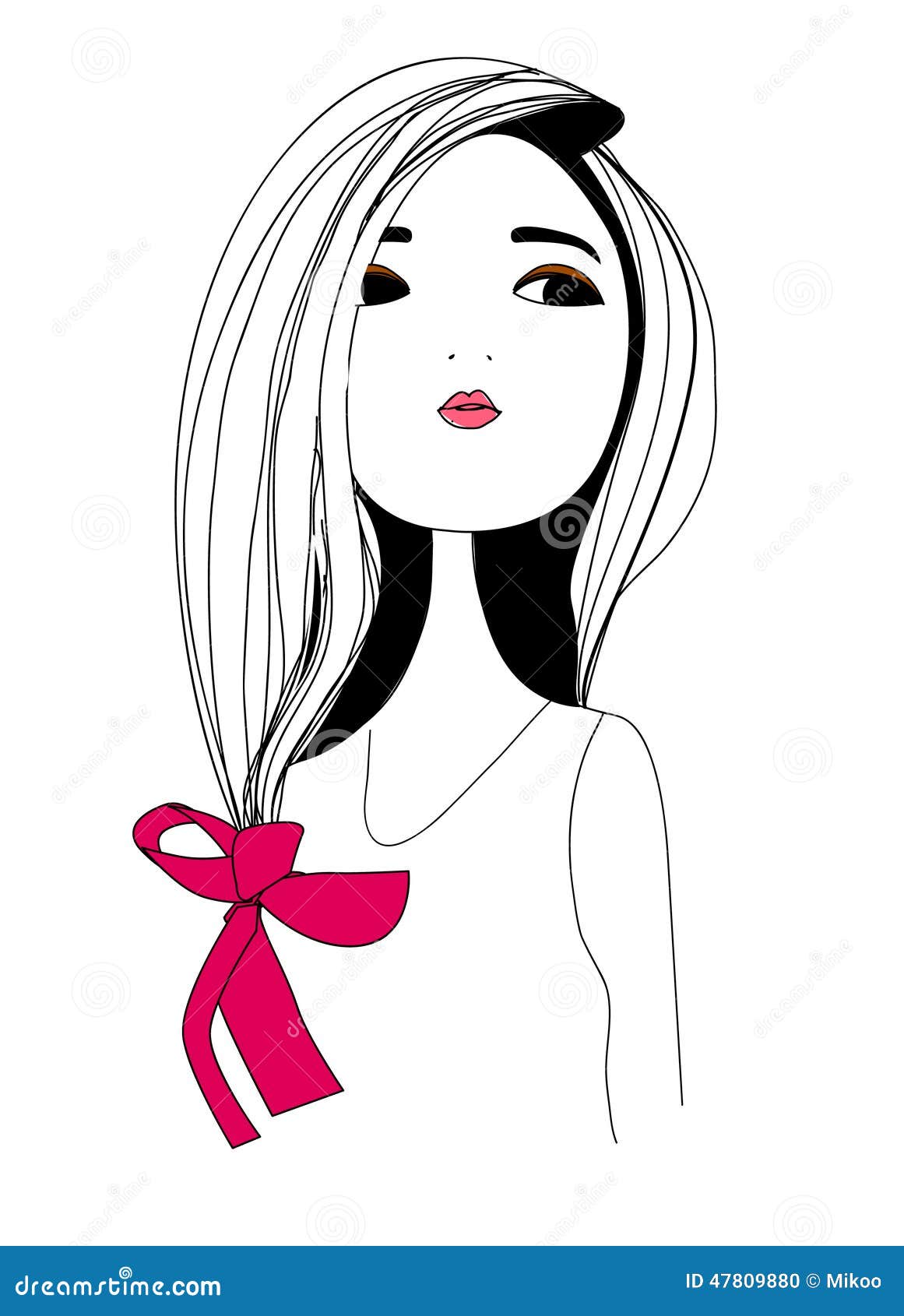 Pretty girl stock vector. Illustration of fashion, female - 47809880