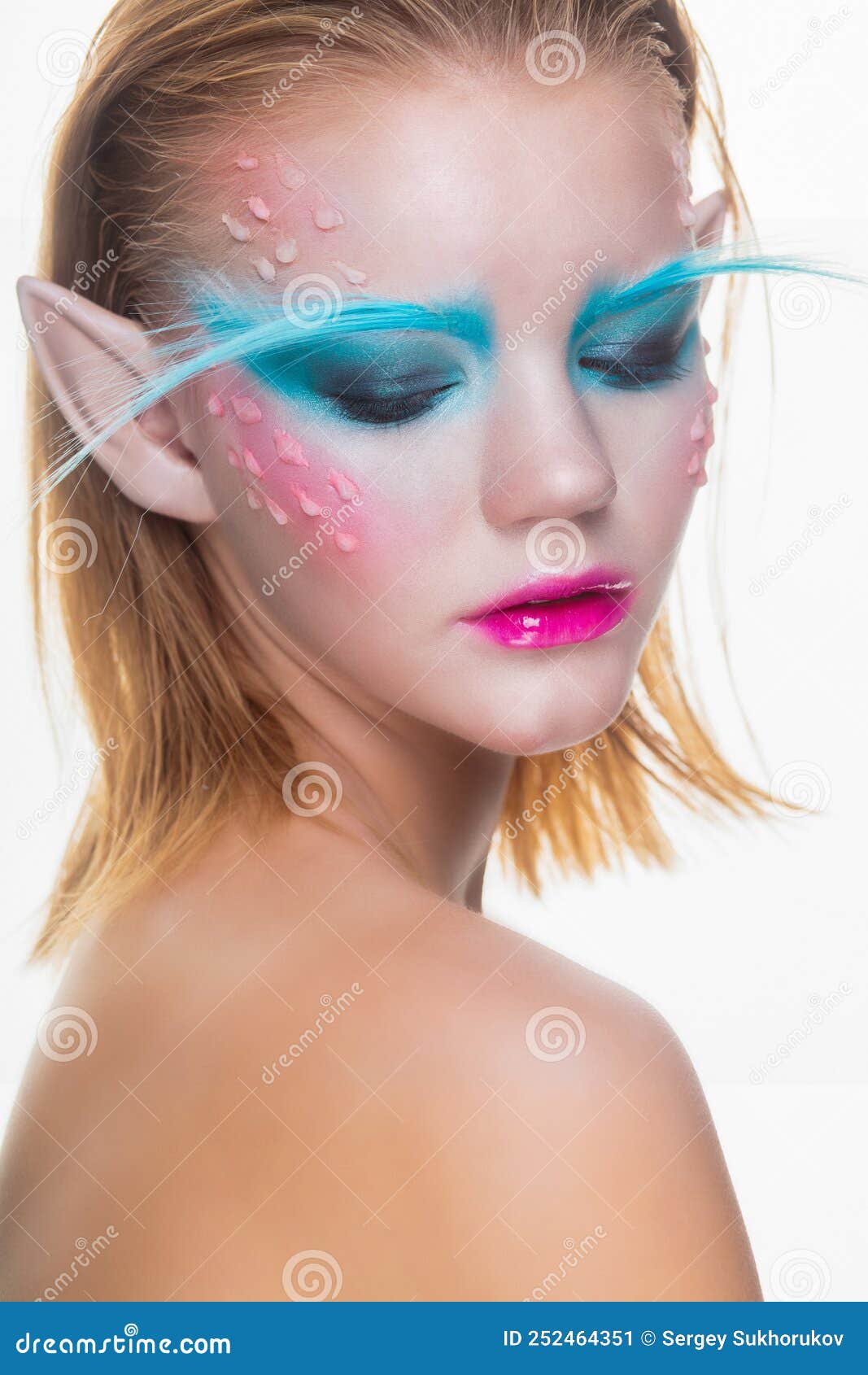 Pretty Girl in the Image of an Elf Stock Image - Image of greasepaint ...