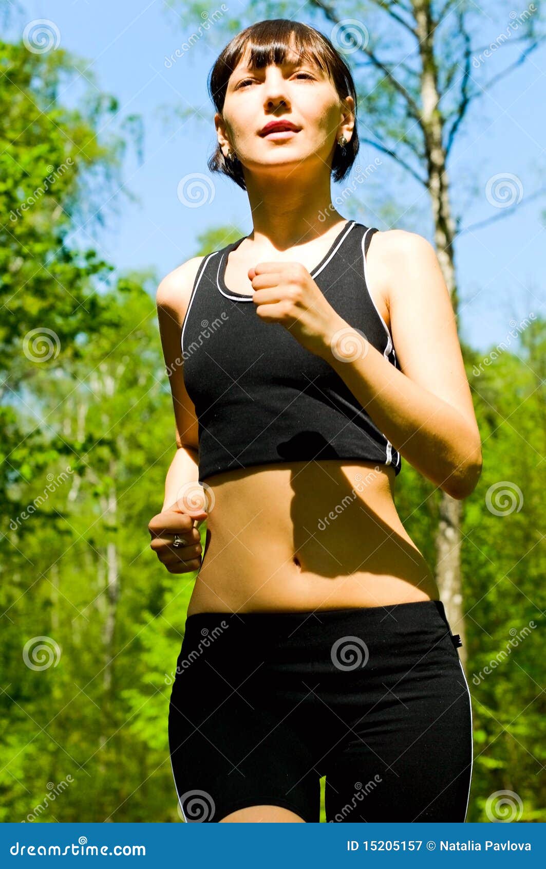 Pretty girl jogging stock image. Image of runner, caucasian - 15205157