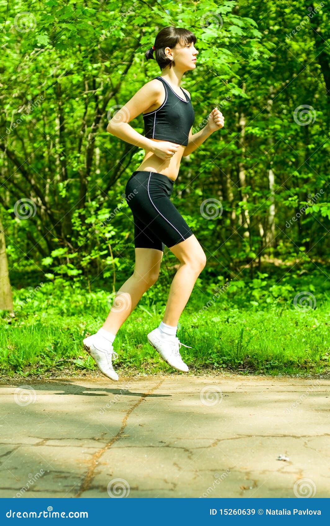 Pretty girl jogging stock image. Image of caucasian, girl - 15260639