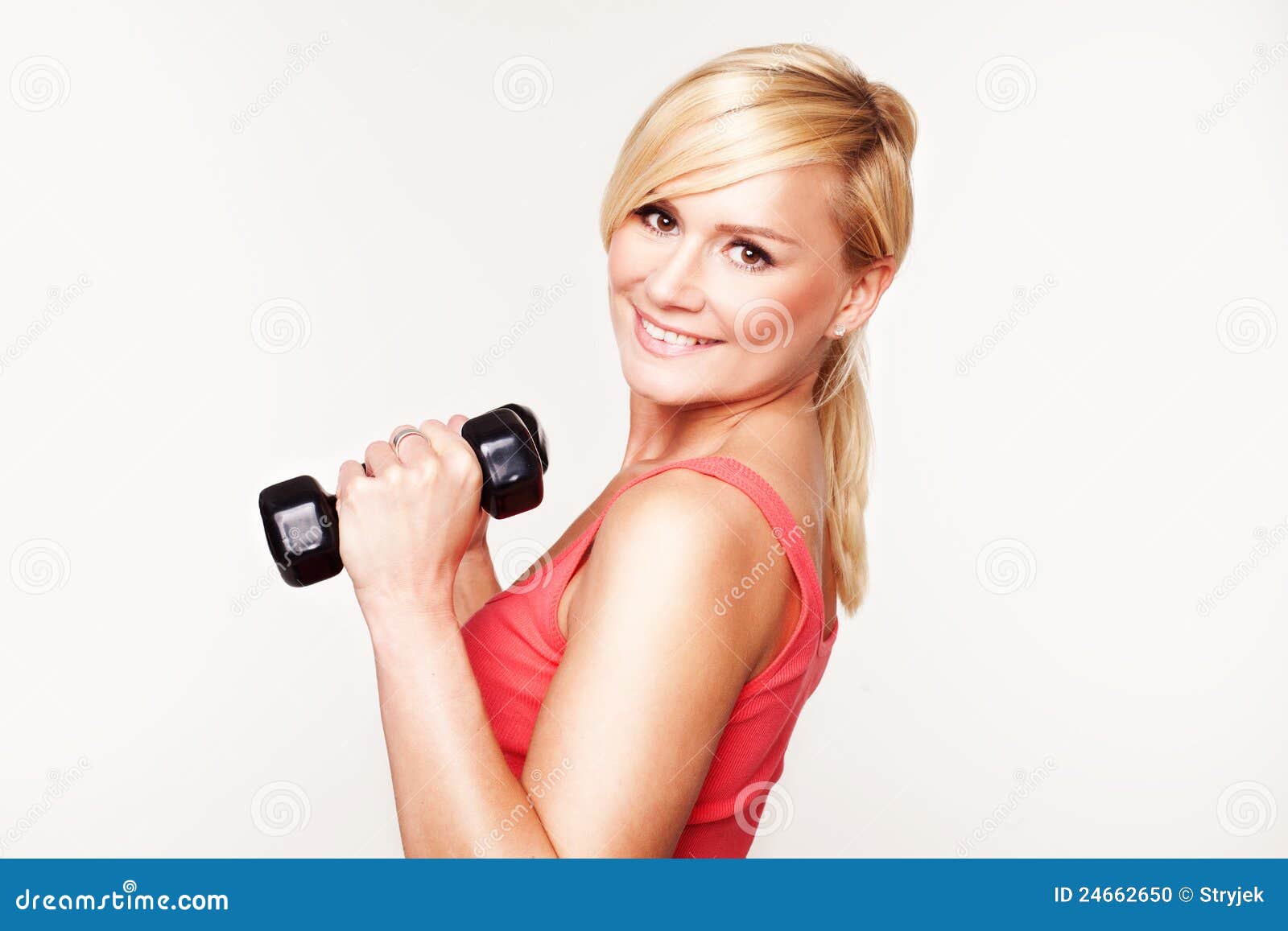 Pretty Girl Keeping Her Beautiful Shape Exercising Stock Photo - Image ...