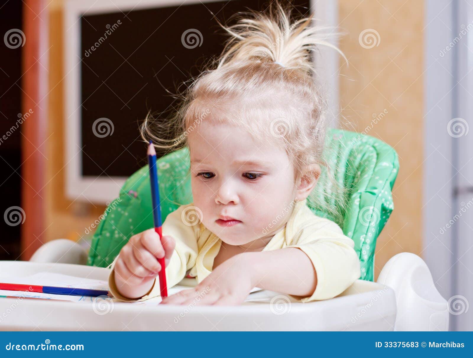 Pretty Girl Learning To Draw with Stock Image - Image of expression ...
