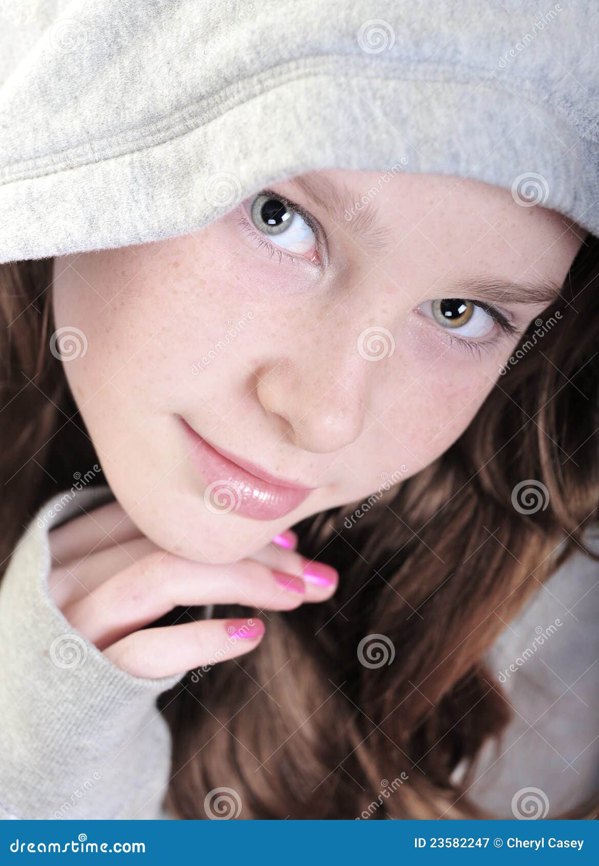 Pretty girl looking calm stock image. Image of trweenager - 23582247
